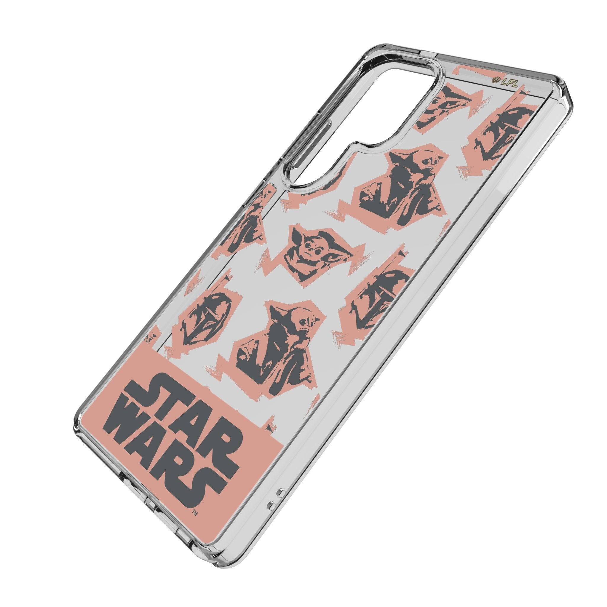 Keyscaper Star Wars: The Mandalorian Pattern Clear Phone Case Samsung ...