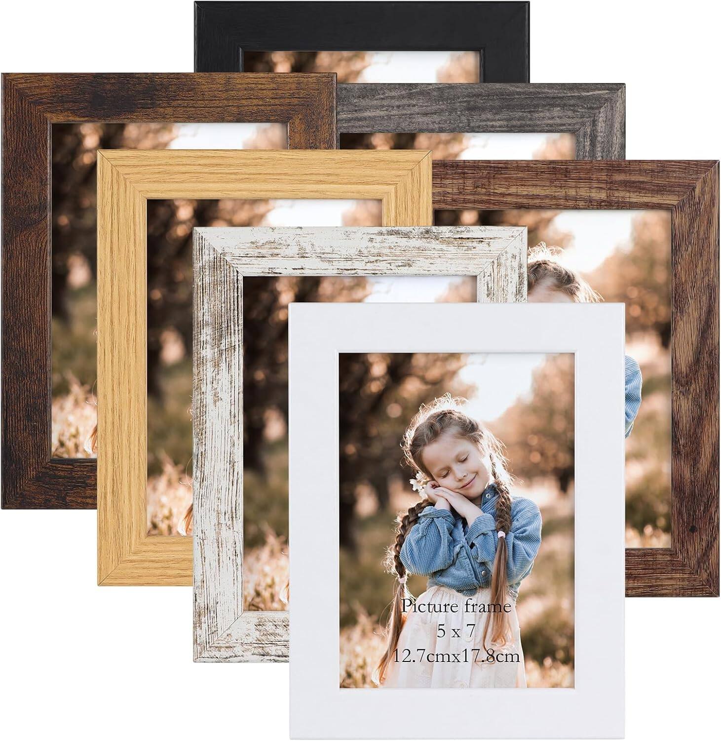 blue Picture Frames 4x6 Rustic Frame Fits 4 by 6 Inch Prints Wall ...