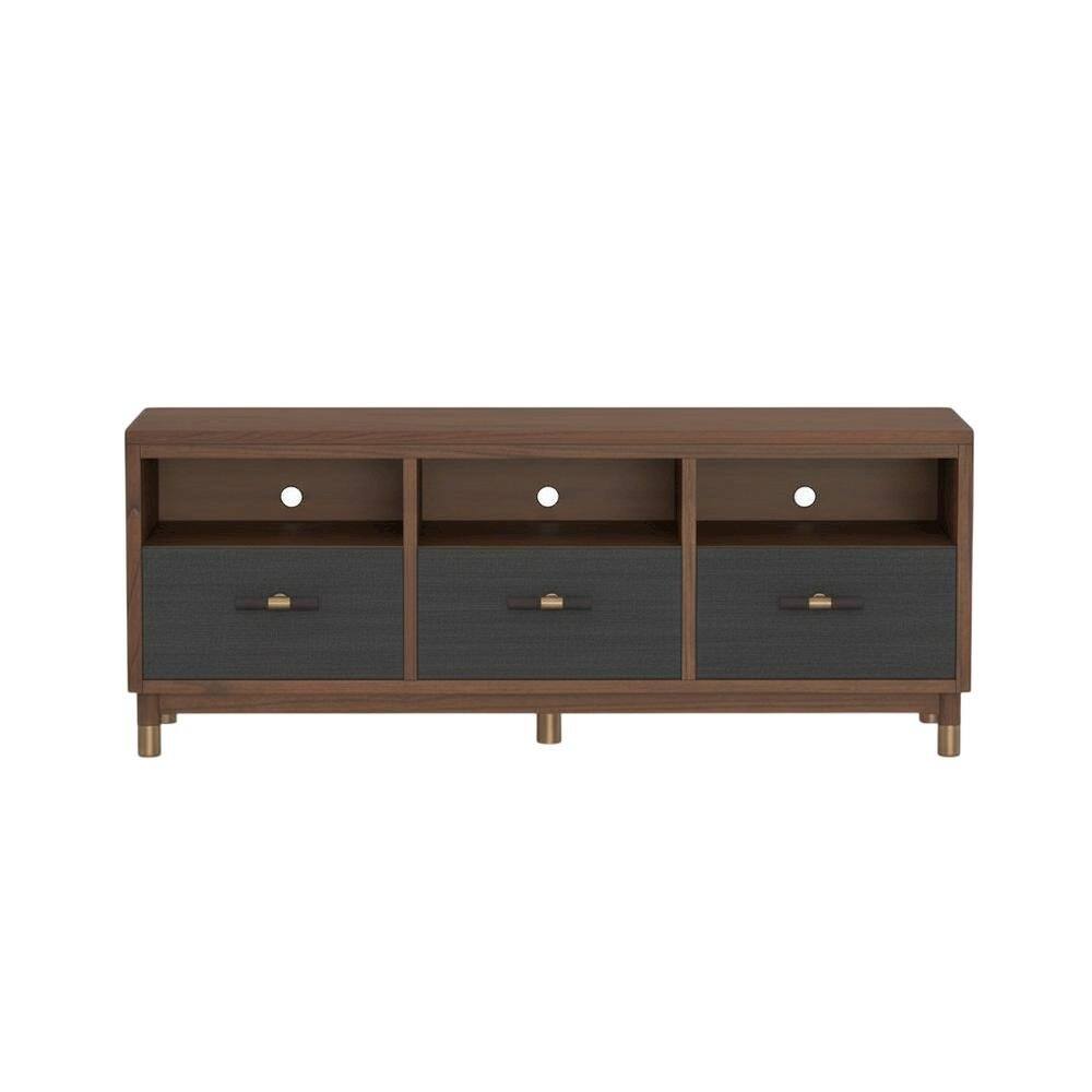 Starlight Canyon Home Black Mahogany Solids & Veneer TV Console with 3 ...