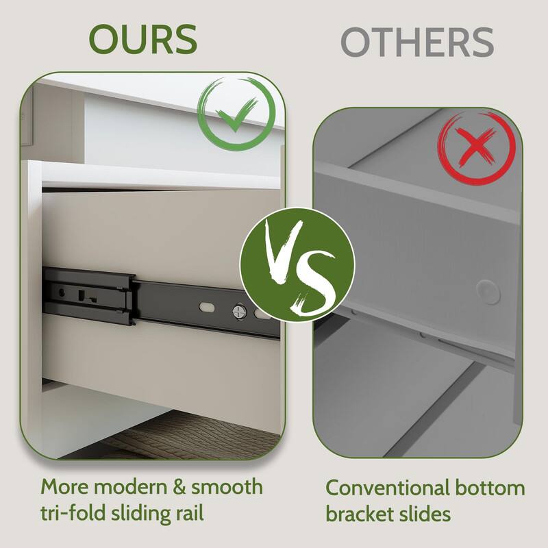 Dyonery Modern 6 Drawer Dresser with Sliding Desktop & Power Outlet ...
