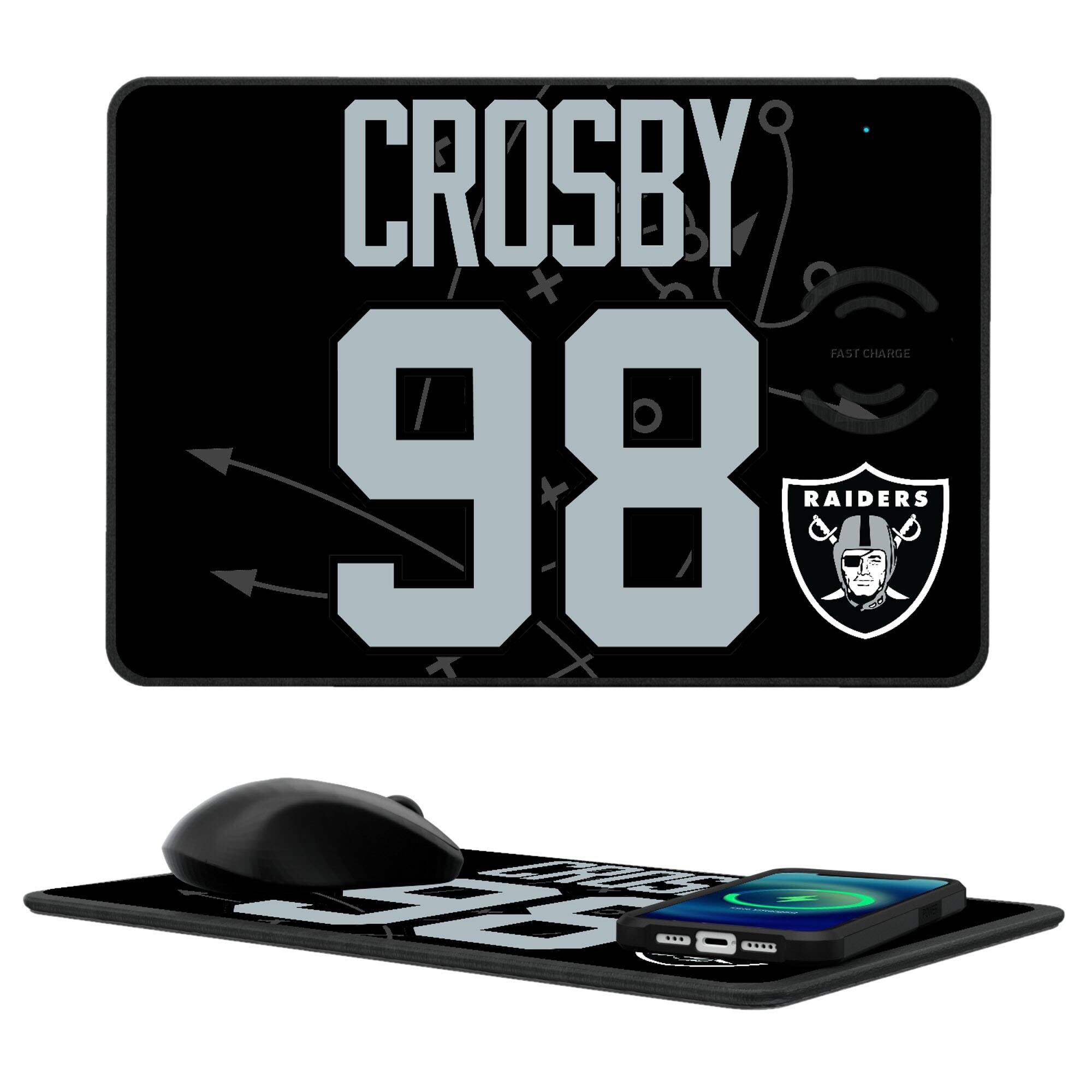 Keyscaper Maxx Crosby Las Vegas Raiders Wireless Charger and Mouse Pad ...