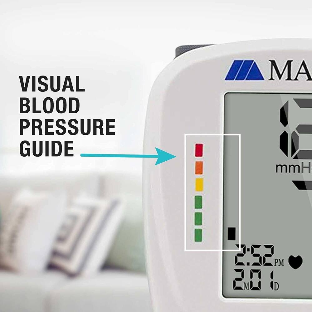 RTMB Digital Wrist Blood Pressure Monitor, IHB Detection, 120 Reading Memory White B0CHGR3C6G ...