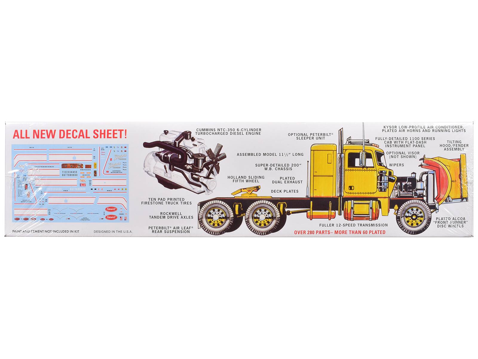 Skill 3 Model Kit Peterbilt 359 "Cross Country Hauler" 1/25 Scale Model ...