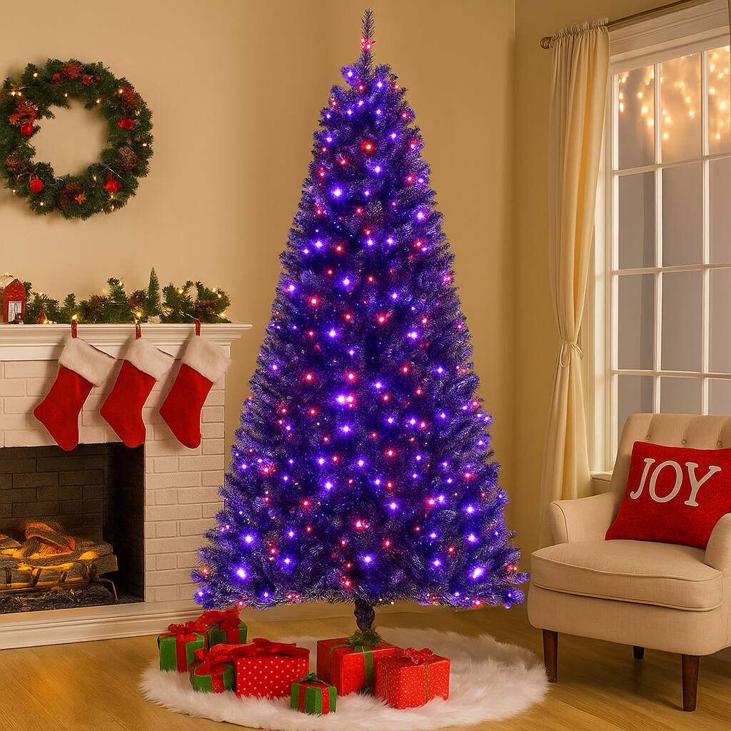 BreeBe Spooky Artificial Christmas Tree – 6/7/8ft with Light Effects ...