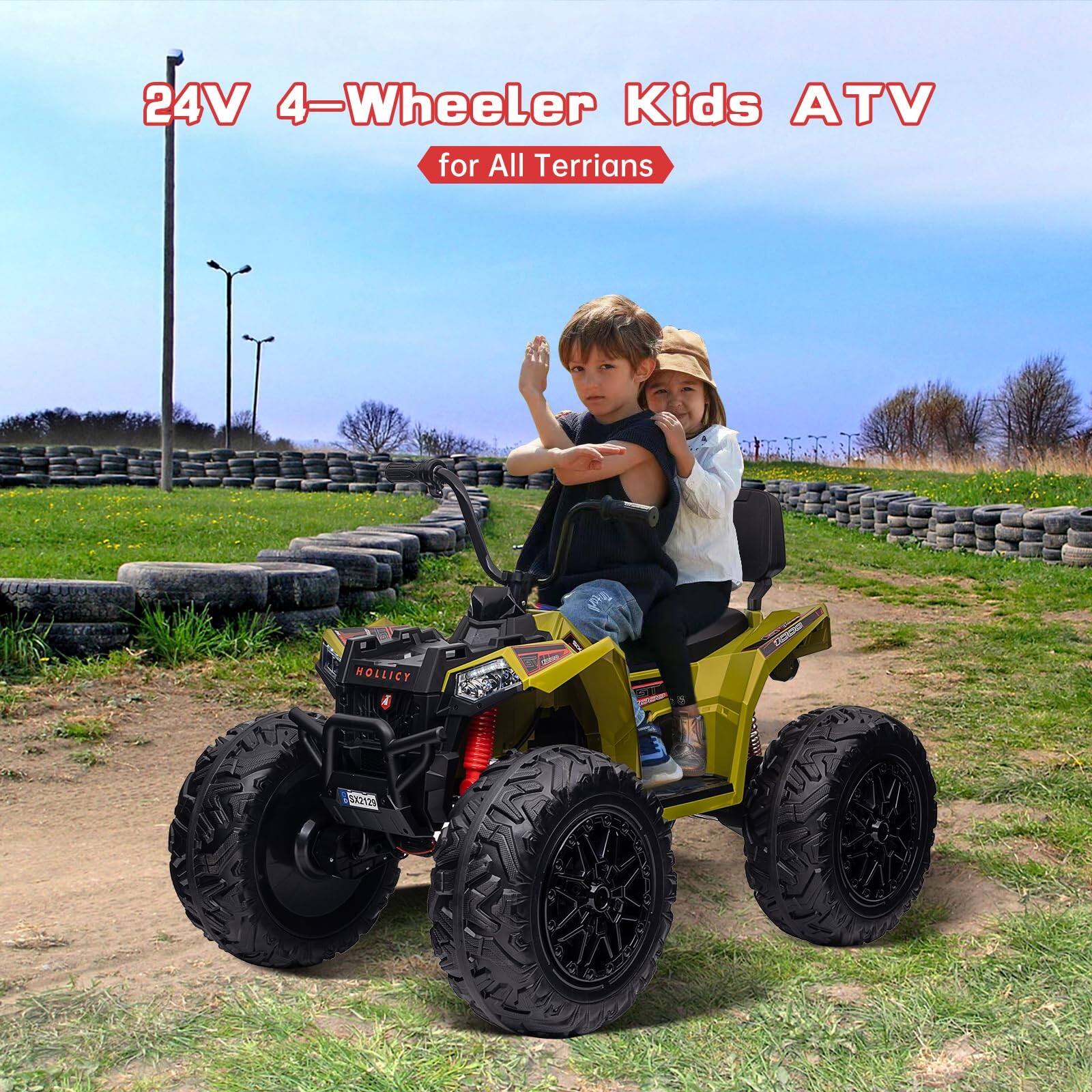Acekool 24V Ride on Car 4WD Quad Electric Vehicle, 4x80W Powerful ...