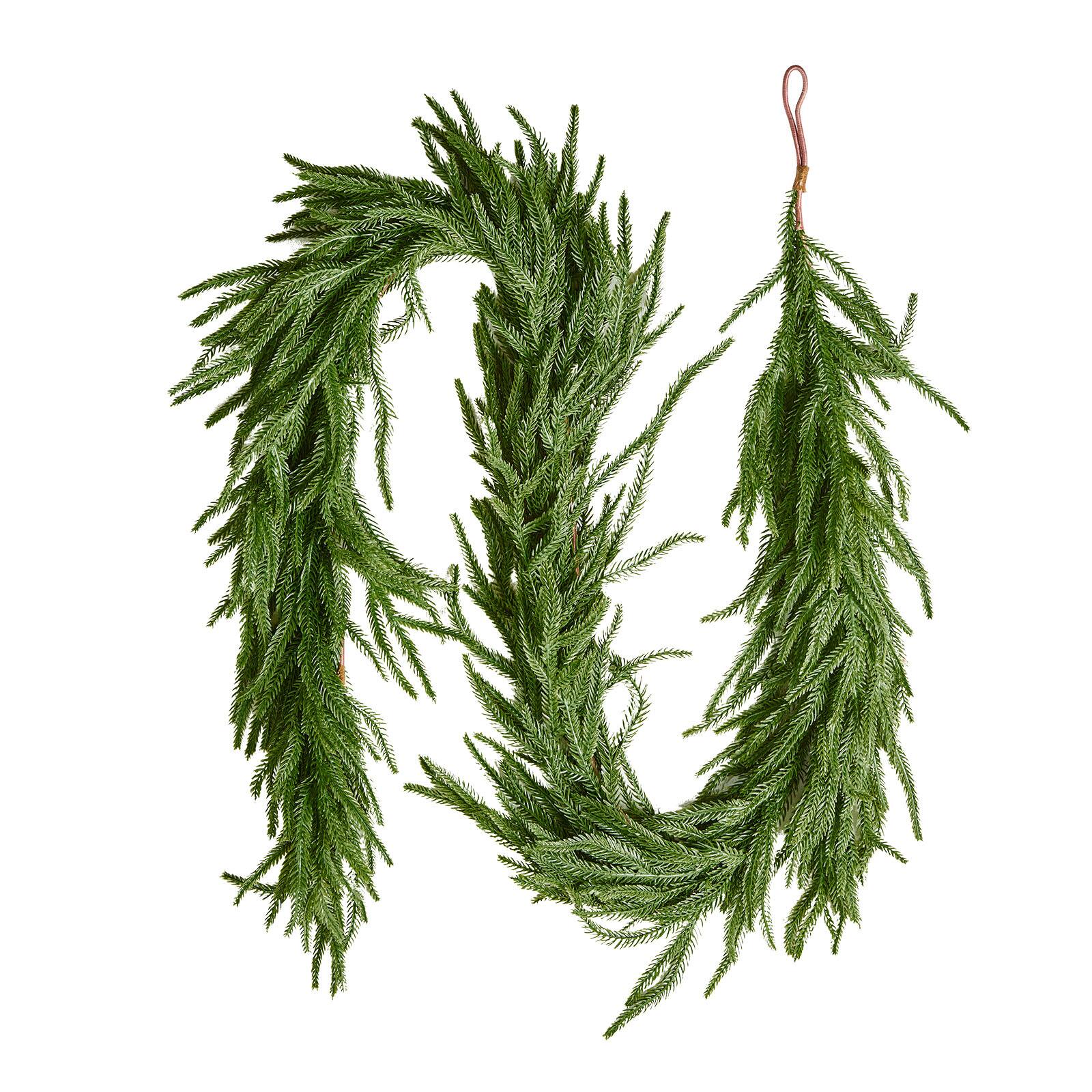VEVOR Christmas Garland, 6 FT Realistic Norfolk Pine Garland, Evergreen ...