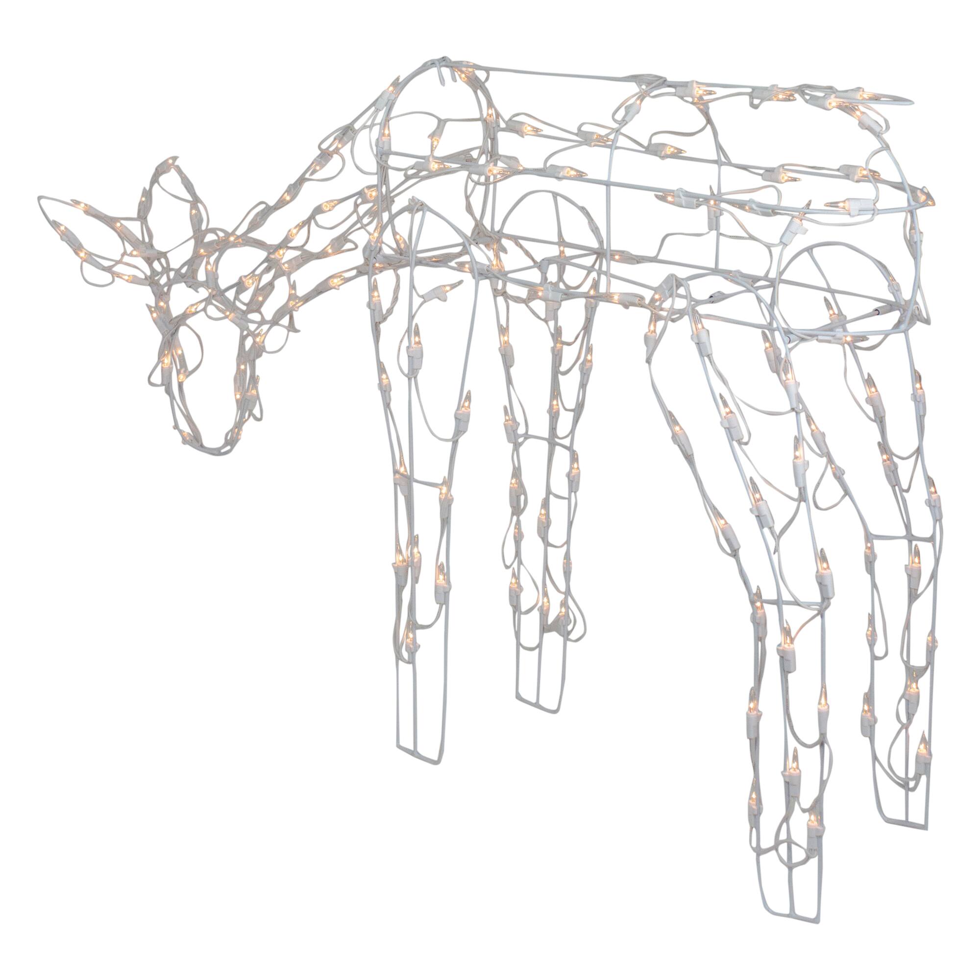 Northlight Lighted Feeding Reindeer Outdoor Christmas Decoration 42" Clear Lights White 34305167 ...
