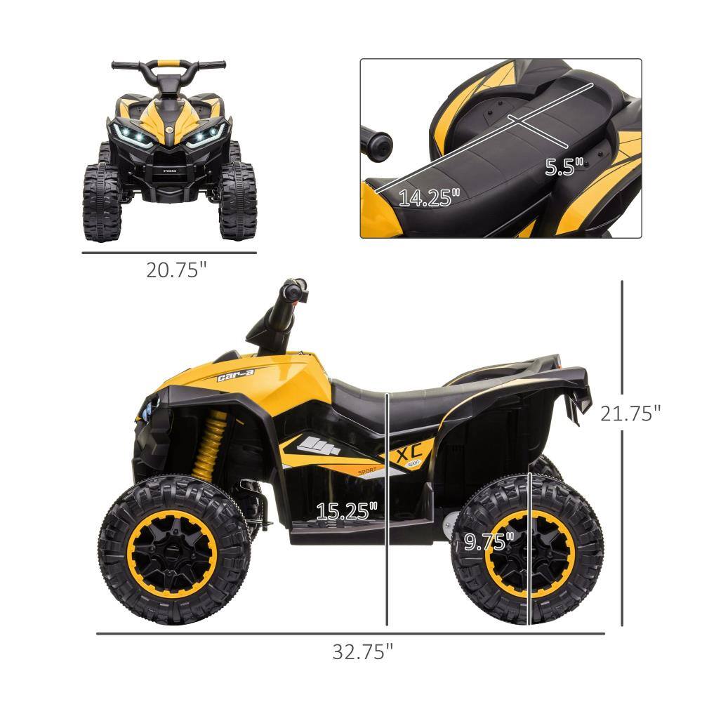 BreeBe 12V Kids ATV Quad Car, 4 Wheeler Electric Ride On with Forward ...