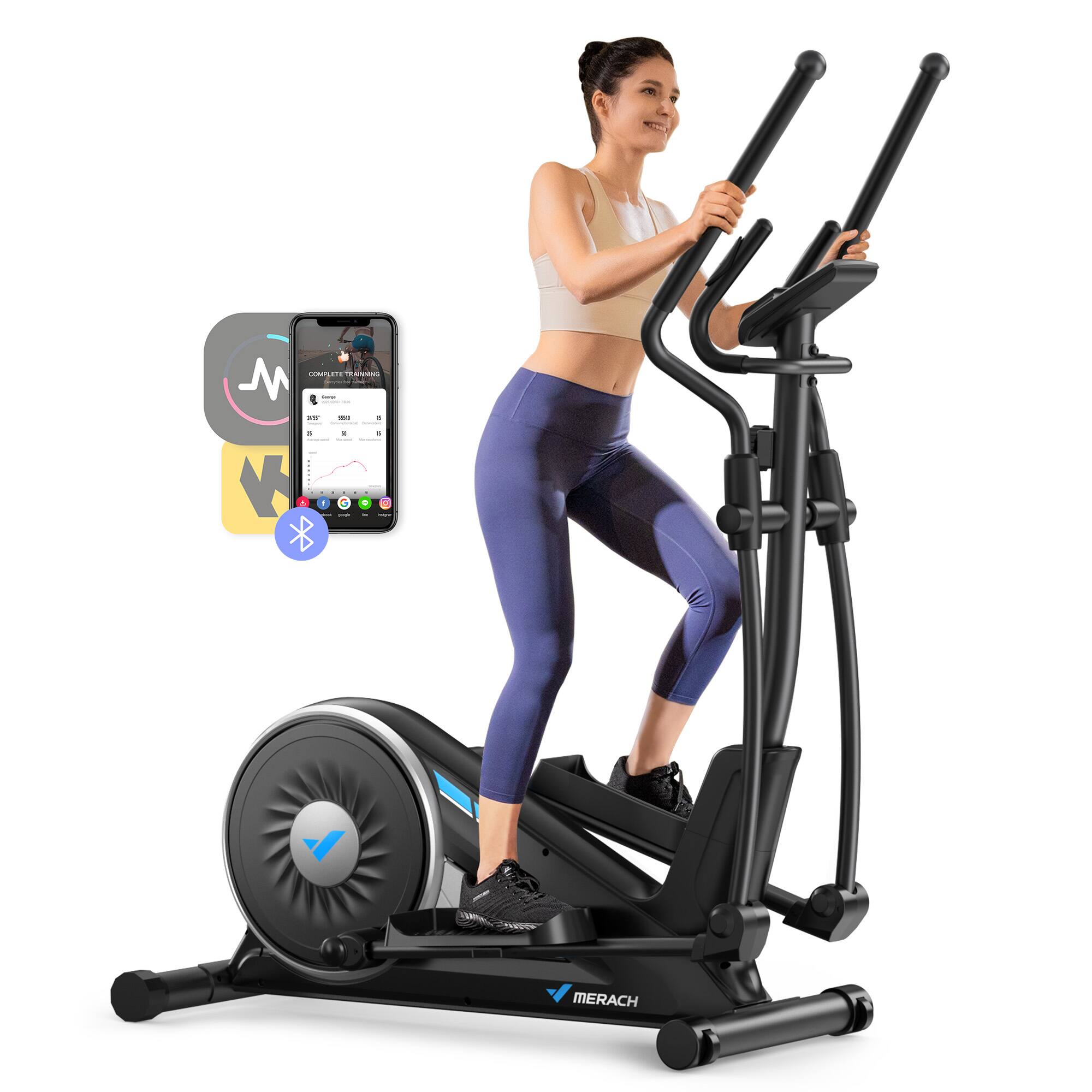 MERACH E09 Elliptical Exercise Machine 16 Adjustable Workout Levels ...