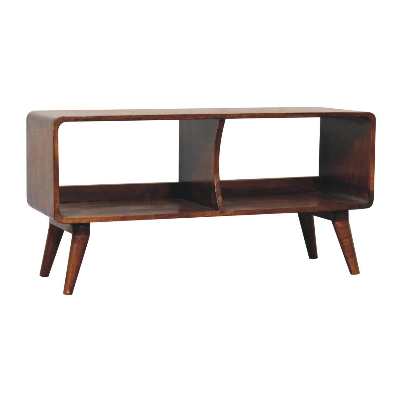 Artisan Furniture Solid Wood Curved Chestnut Double Slot Media Unit, 2 ...