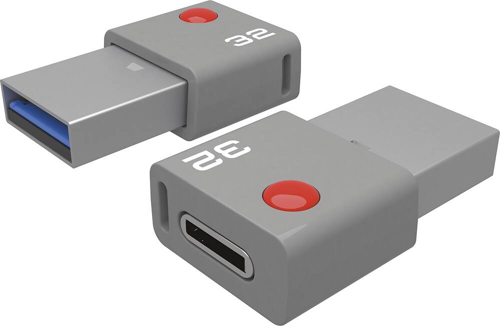 Best Buy: EMTEC Duo USB-C 32GB USB 3.0/USB Type C Flash Drive Gray ...