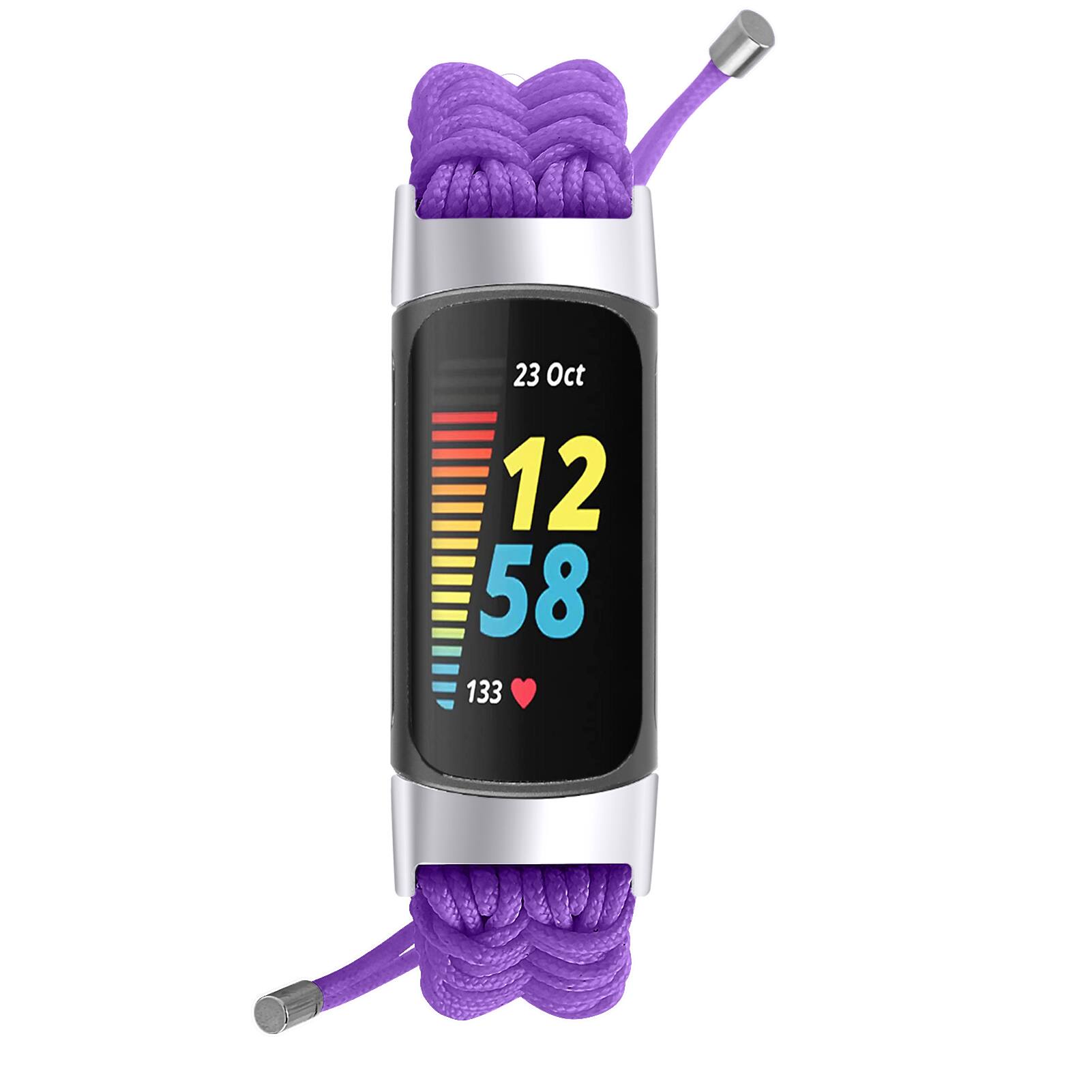 StrapsCo Braided Strap Nylon Watch Band For Fitbit Charge 6 Purple c6 ...