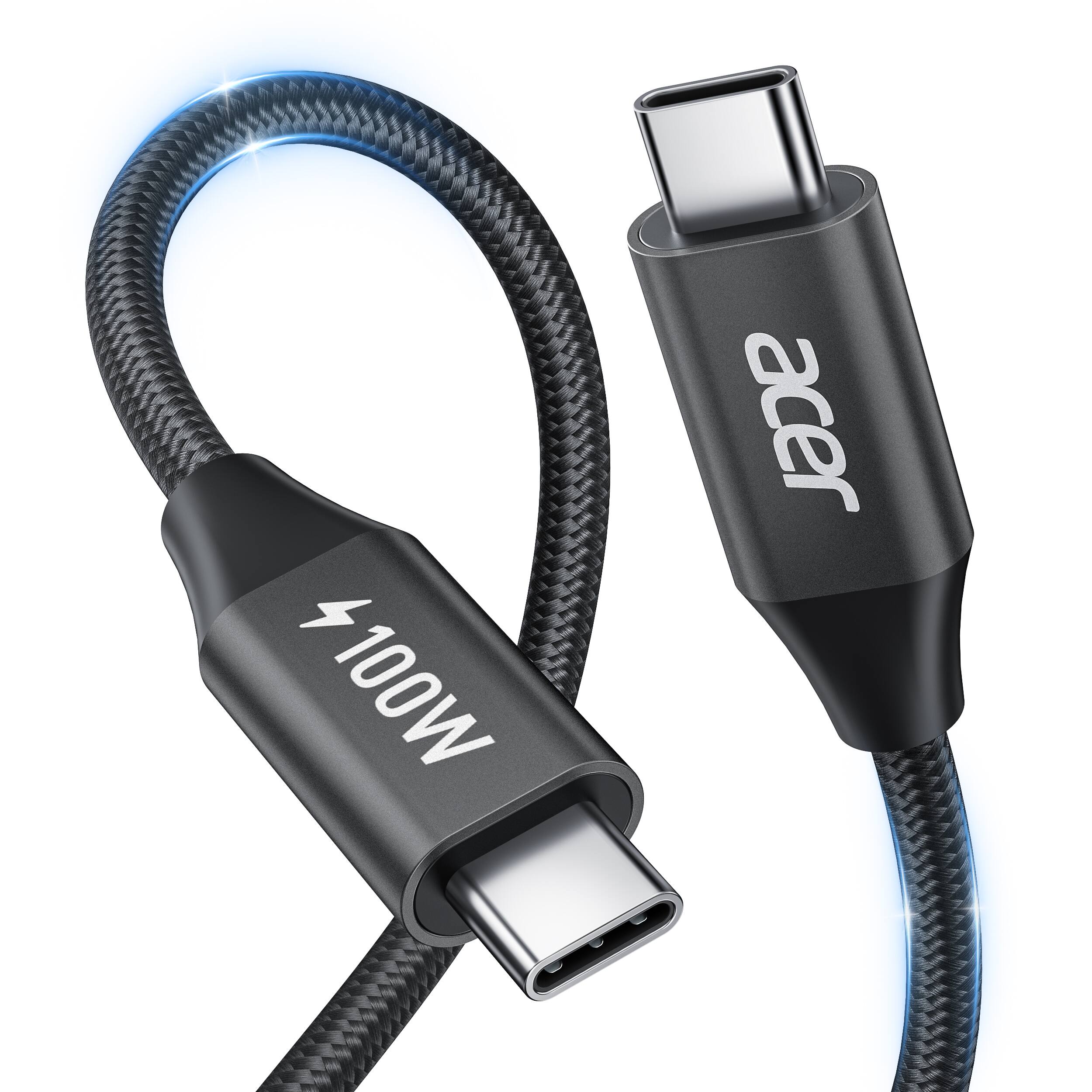 Acer USB C Cable, 100W USB C Cable (3.3FT/2 Pack) Black ACER-UC415 ...