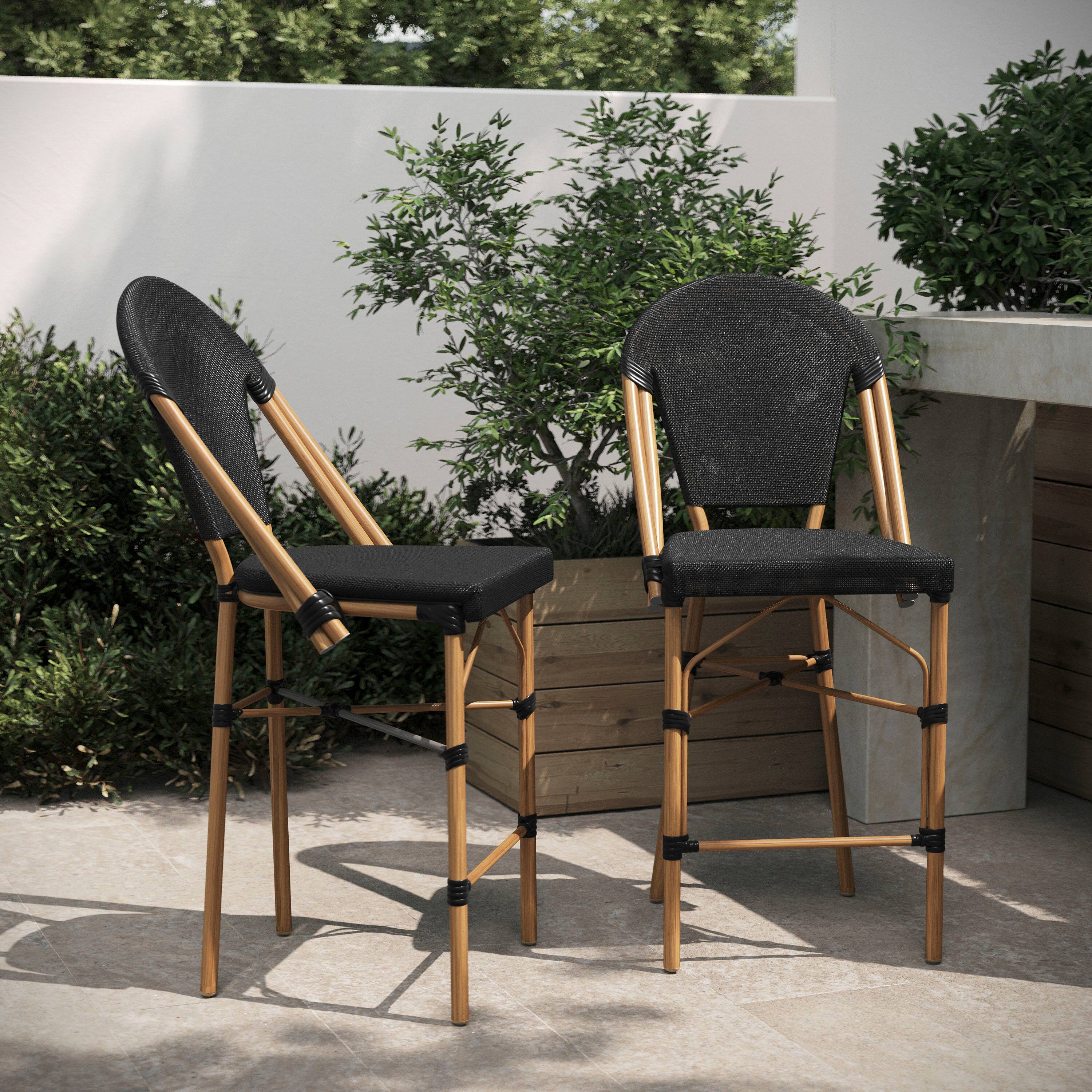 Emma + Oliver Massalia Indoor/Outdoor Bistro Style Counter Stools with ...