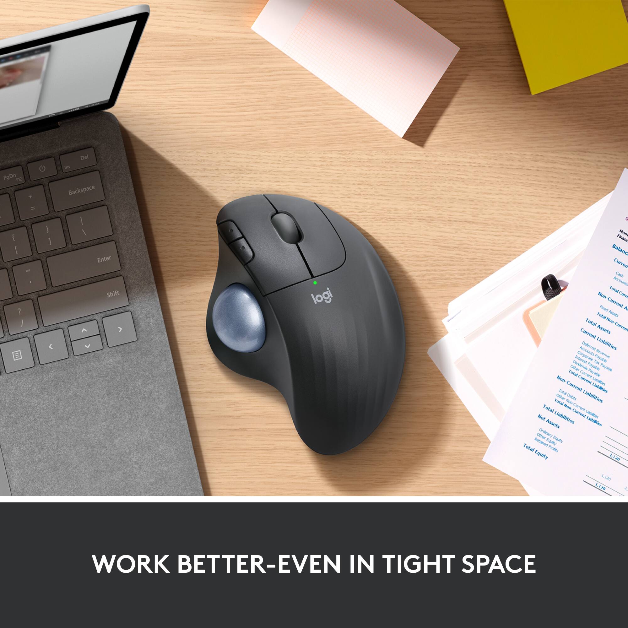 Logitech ERGO M575 Wireless Trackball Mouse with Ergonomic Design Wireless Black 910-005869 ...