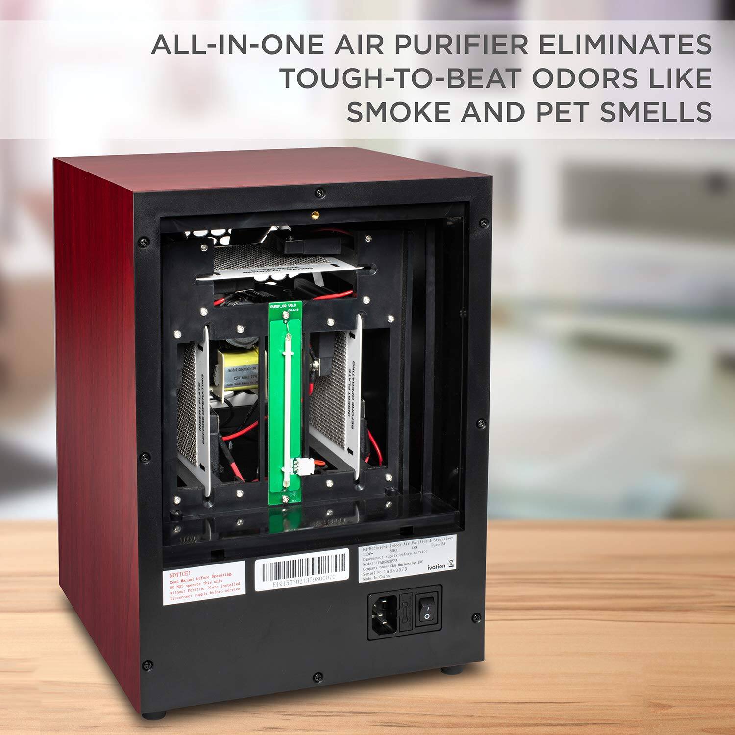 Ivation 5 in 1 HEPA Air Purifier & Ozone Generator with Digital Display Timer & Remote, 3,700 Sq ...