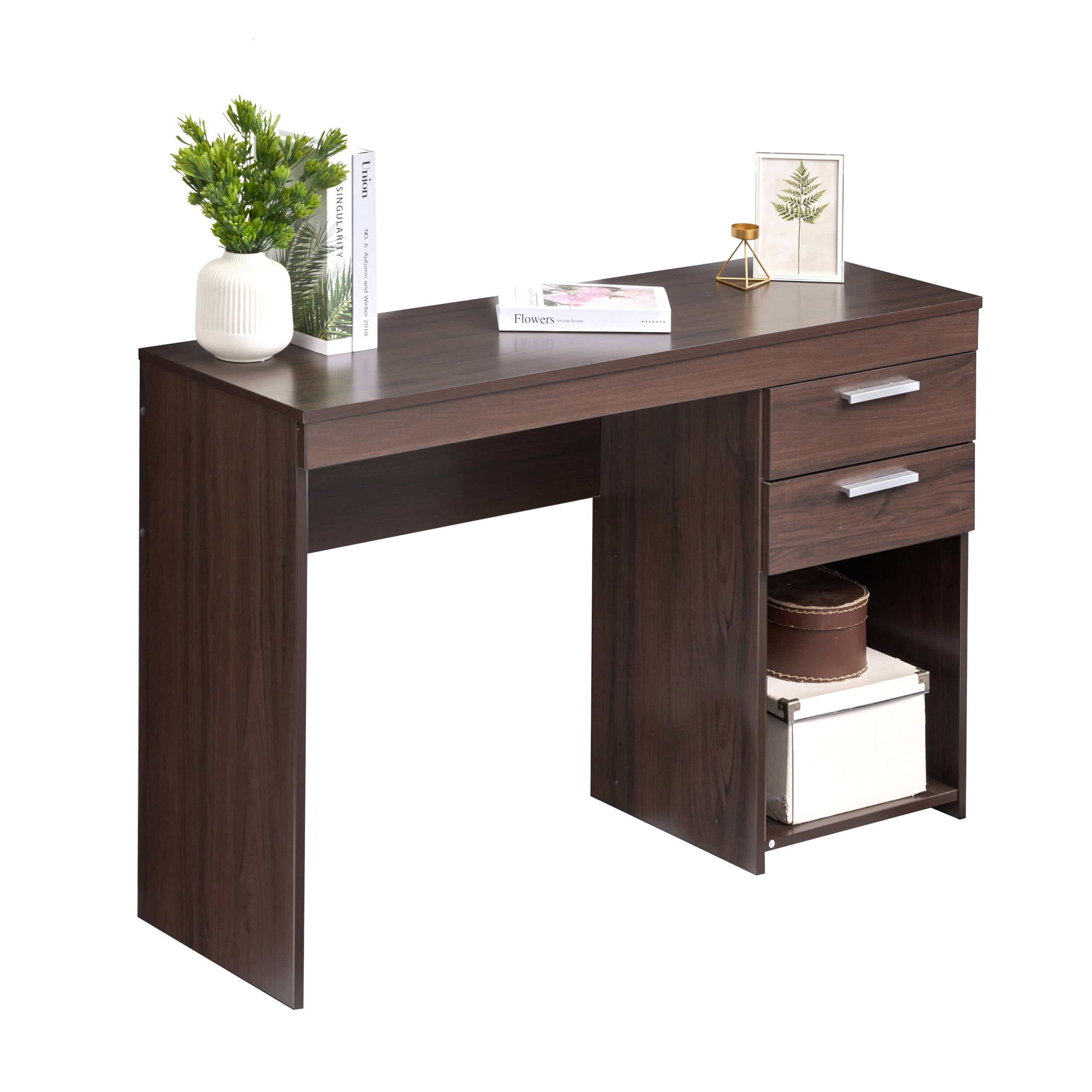 Spaco Home Office Desk with 2 Drawers, Painted Particleboard, Ample ...