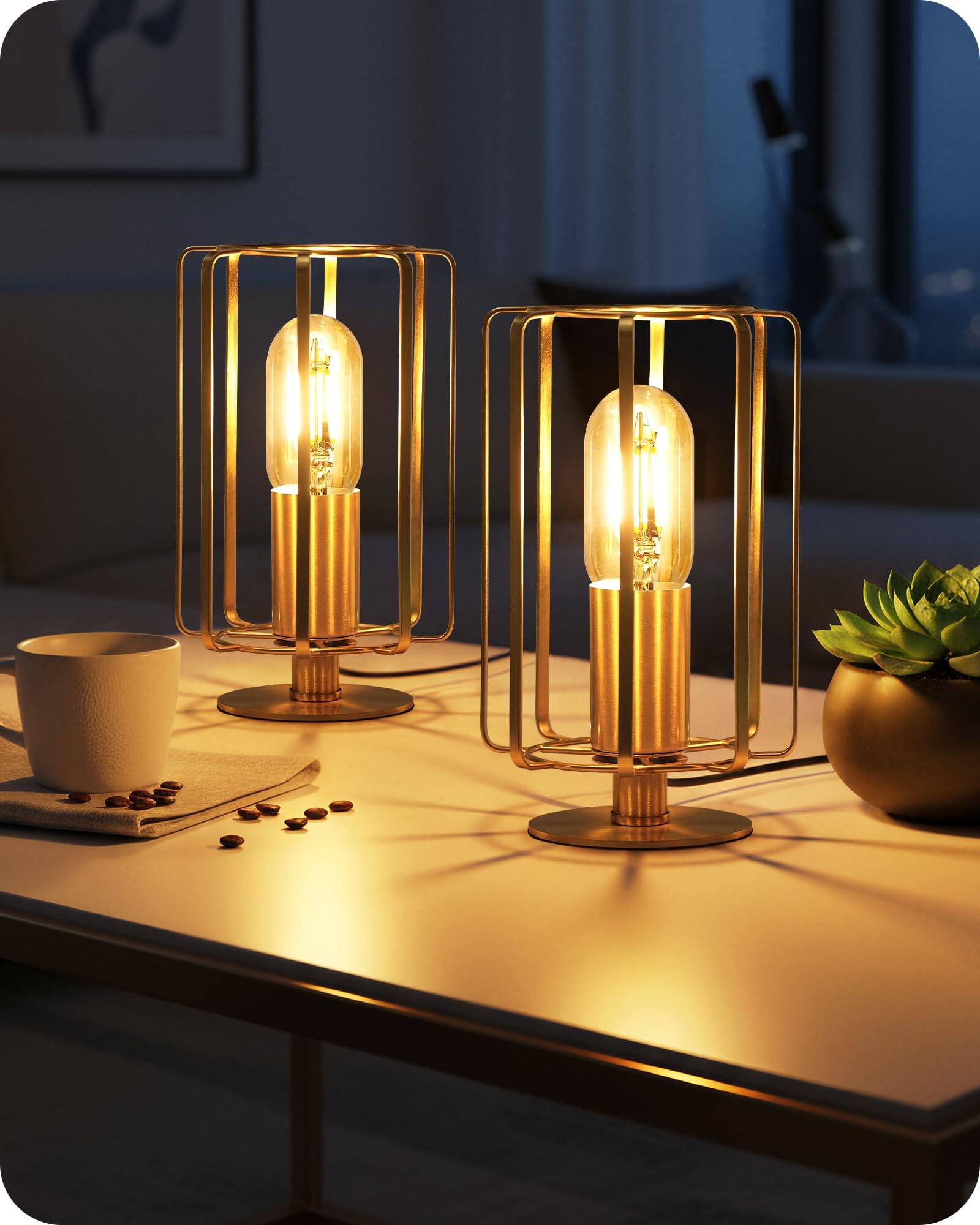 Cedar Assembly Industrial Small Table Lamp Bedside With Dimmable 2400k ...