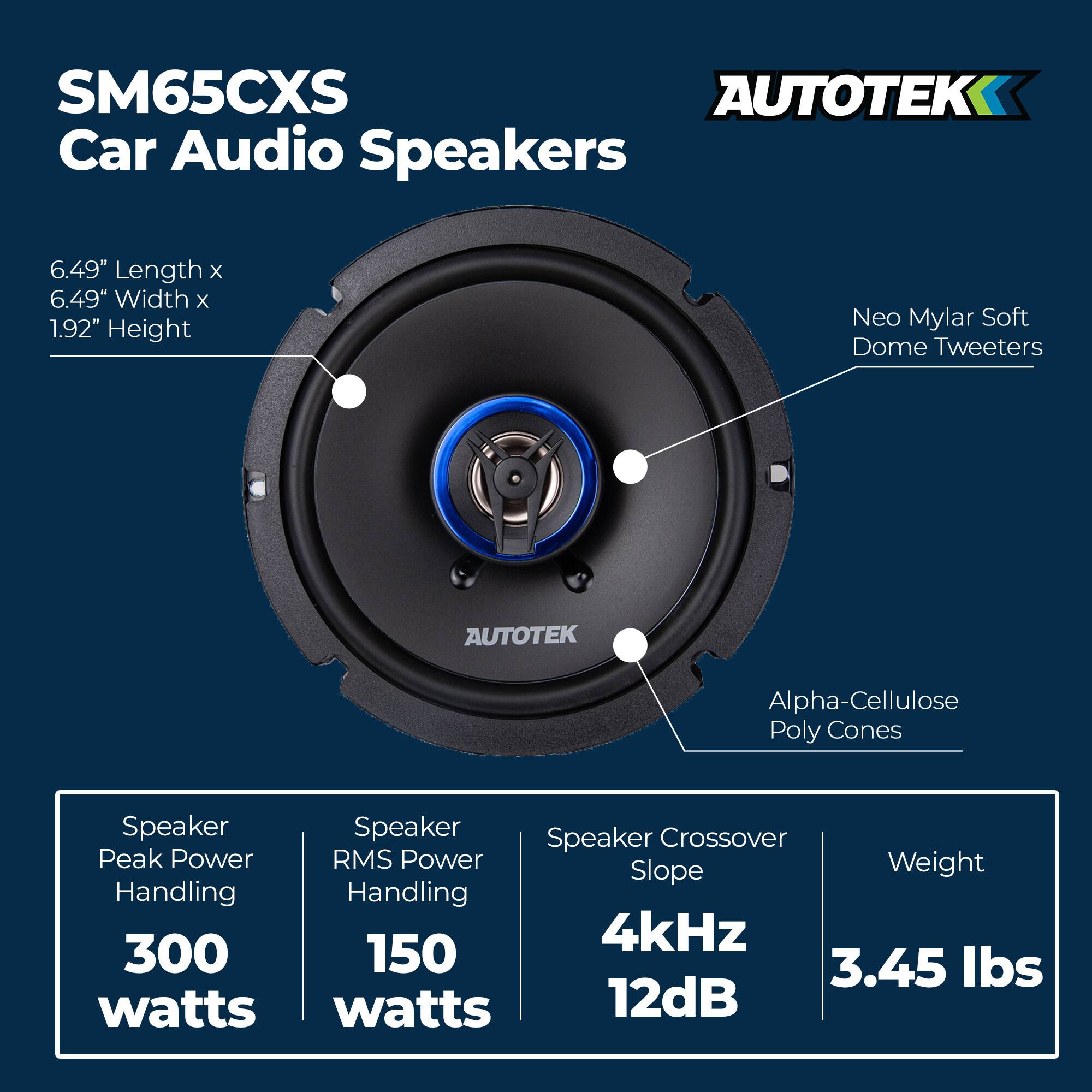 AutoTek Street Machine 6.5 Inch 2 Way Shallow Car Audio Coaxial ...
