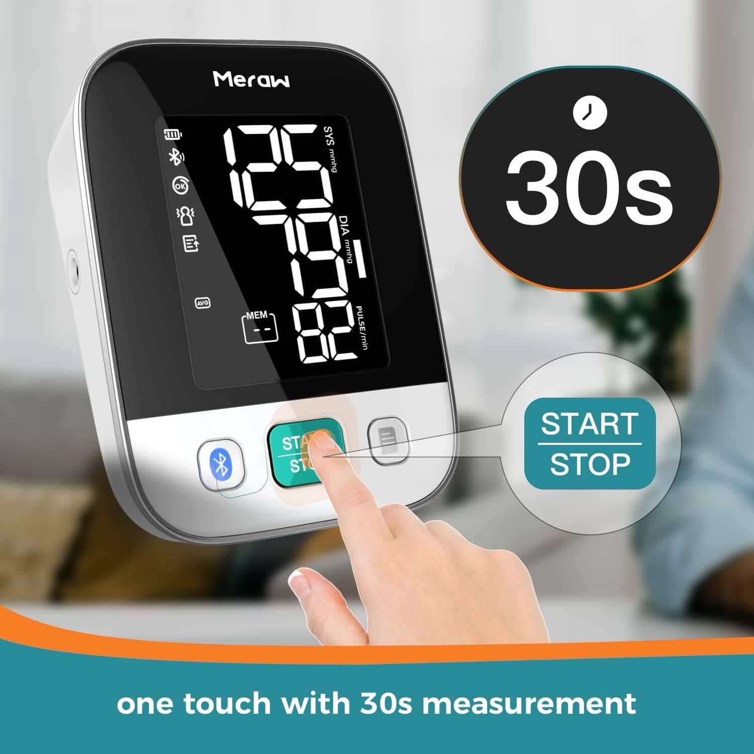 Meraw Cedar Blood Pressure Monitor, Automatic Cuff 8.7 16.5" Bluetooth ...