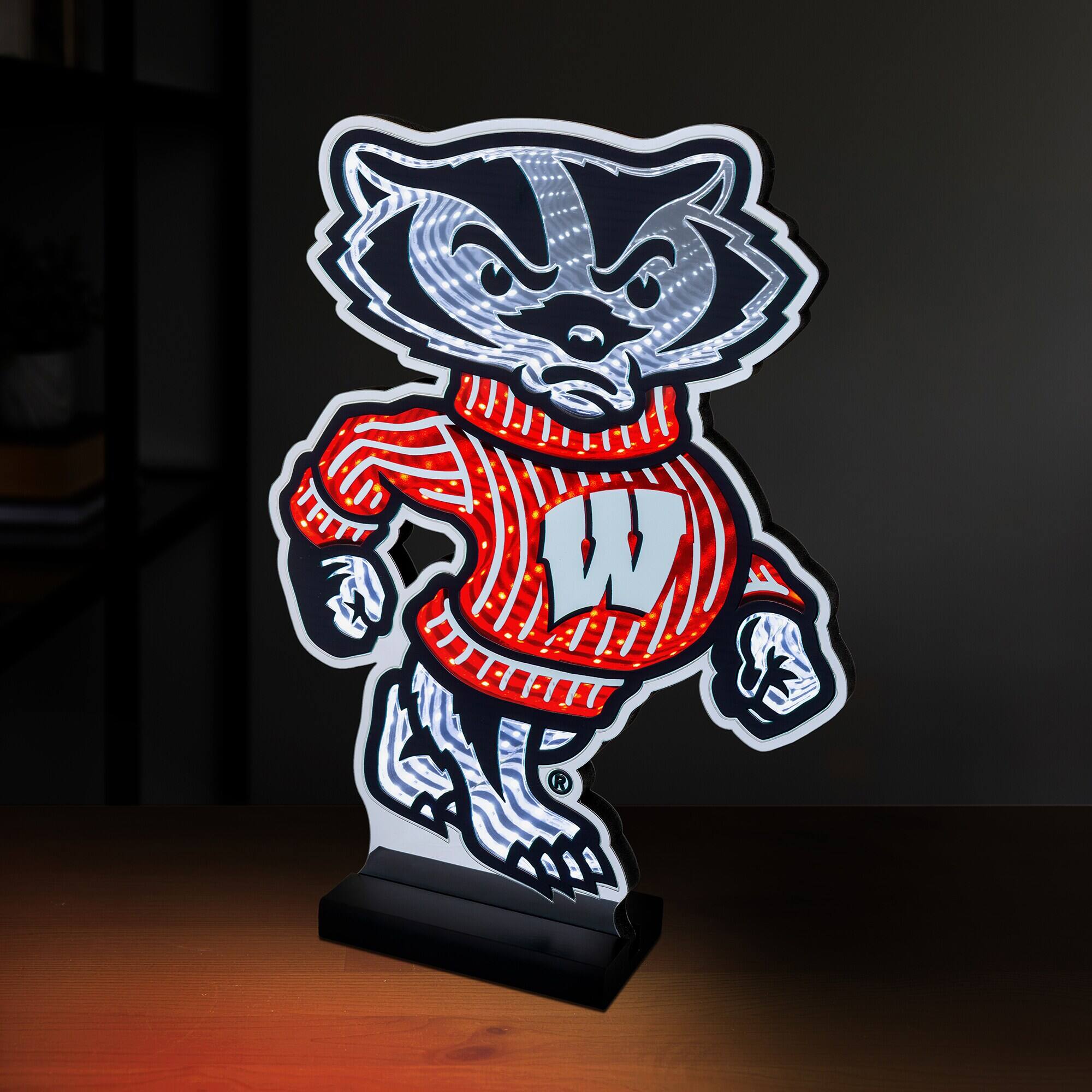 Sporticulture Wisconsin Badgers LED Infinity Logo Light Red 203081453 ...