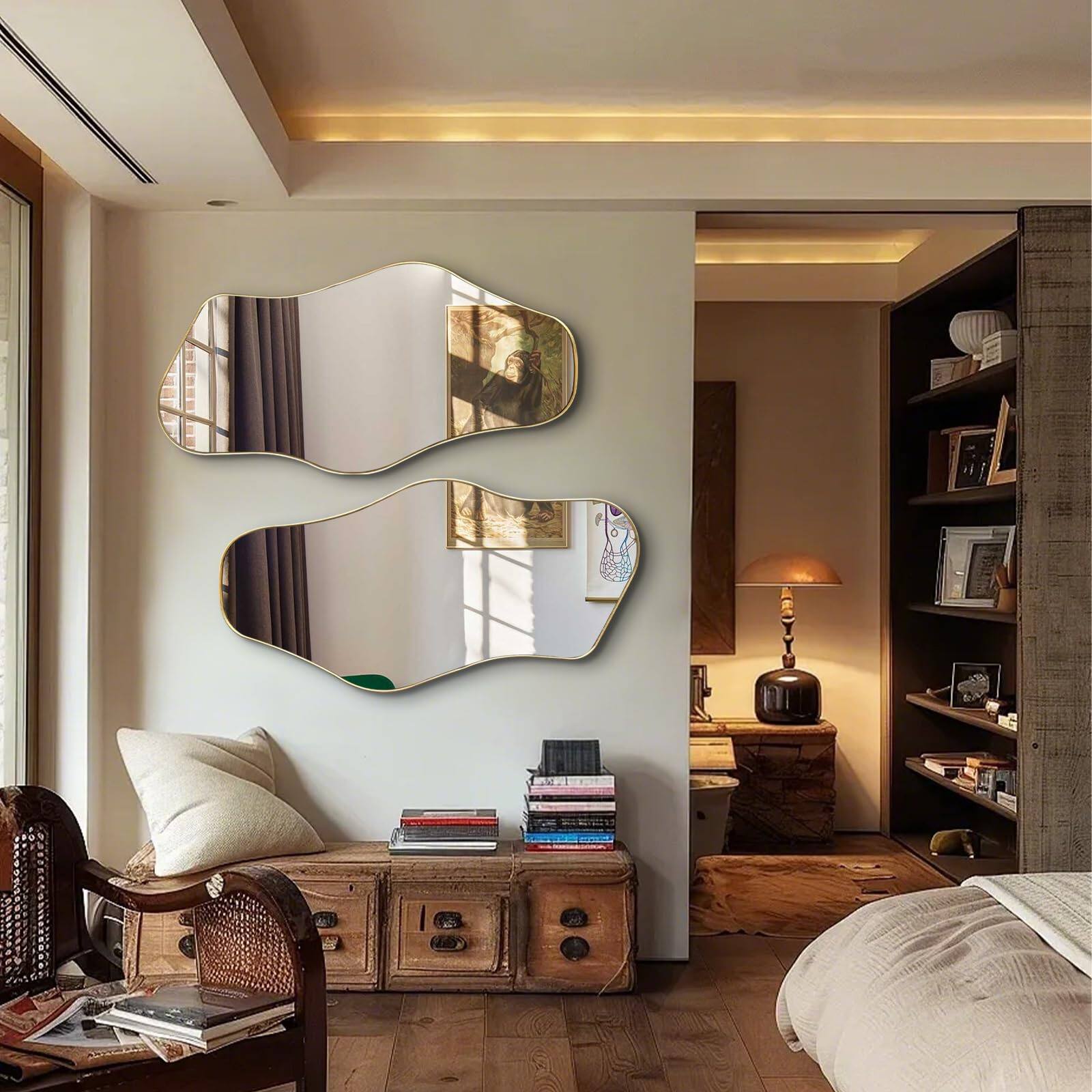 Dazzling Pops Irregular Mirror Asymmetrical Mirrors For Wall Cloud ...