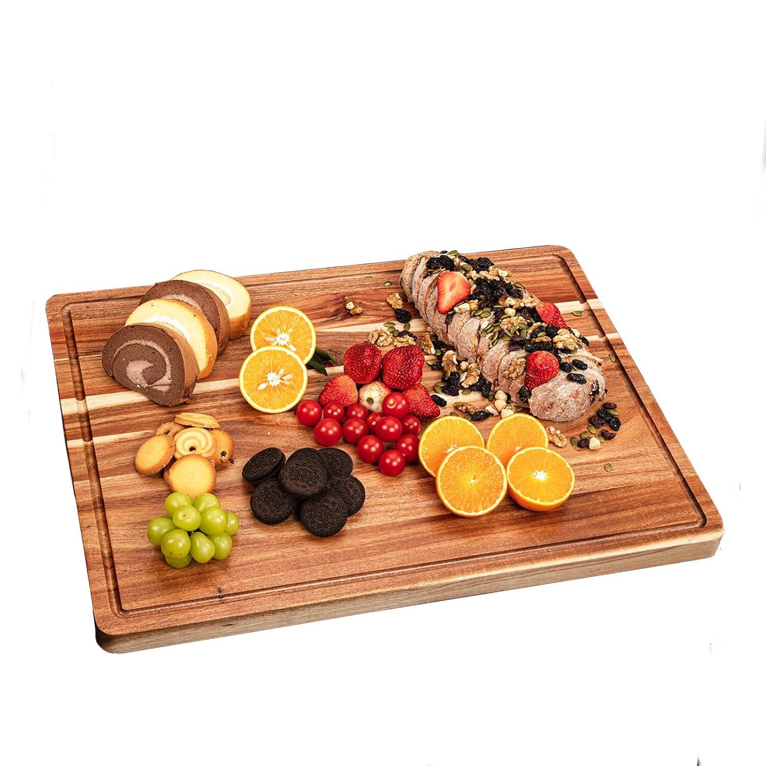 GARVEE 20x15 In Acacia Cutting Board for Kitchen, Reversible Prep ...