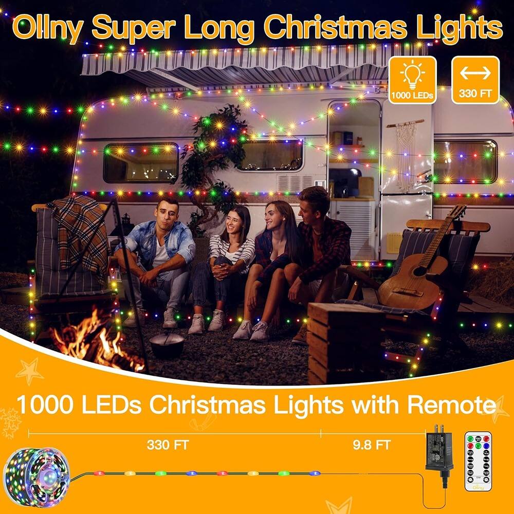 PARKER SLATER 1000 LED Christmas Lights, 330FT String Lights with ...