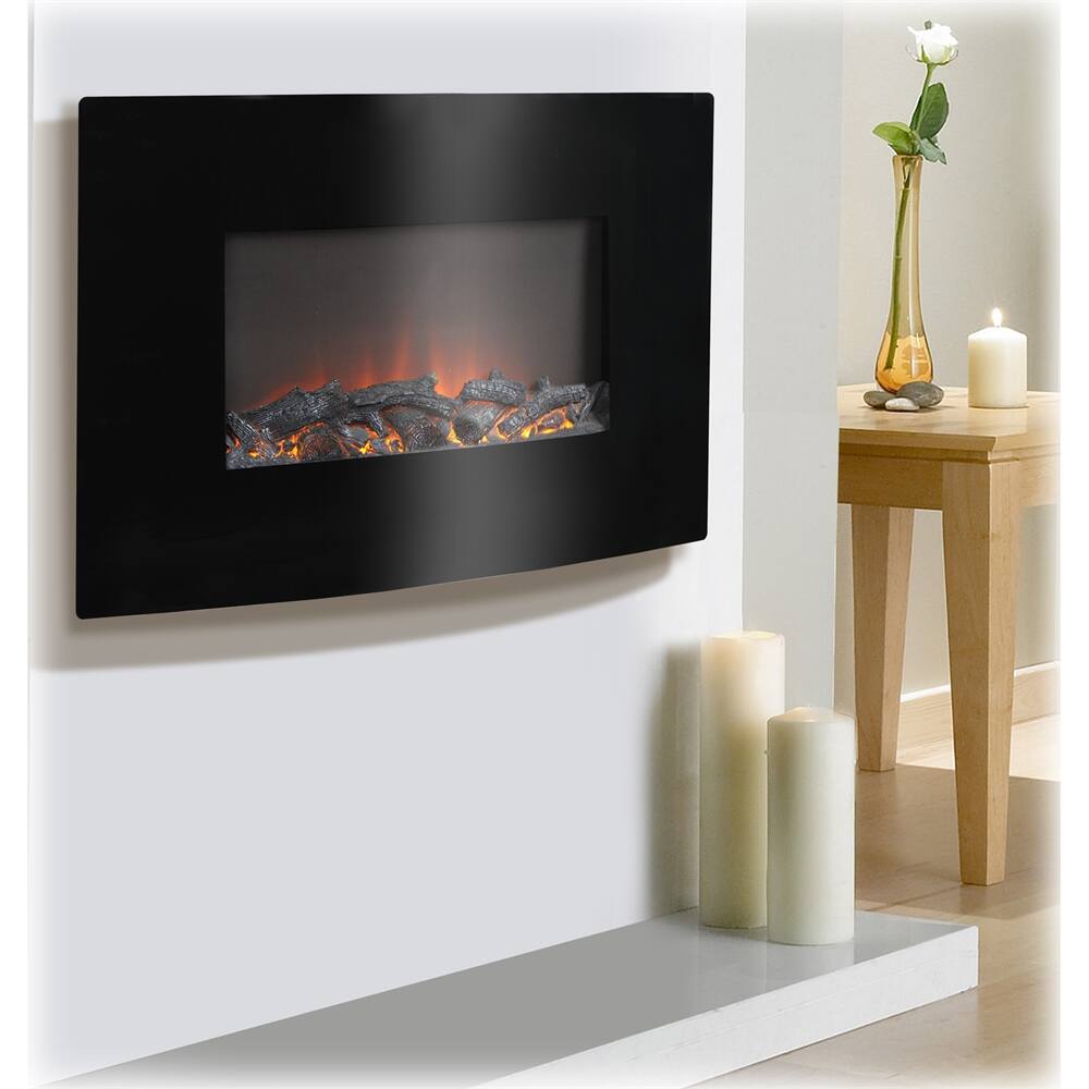 Best Buy: Flamelux 35" Wide Firebox Black Glass ZODENSA