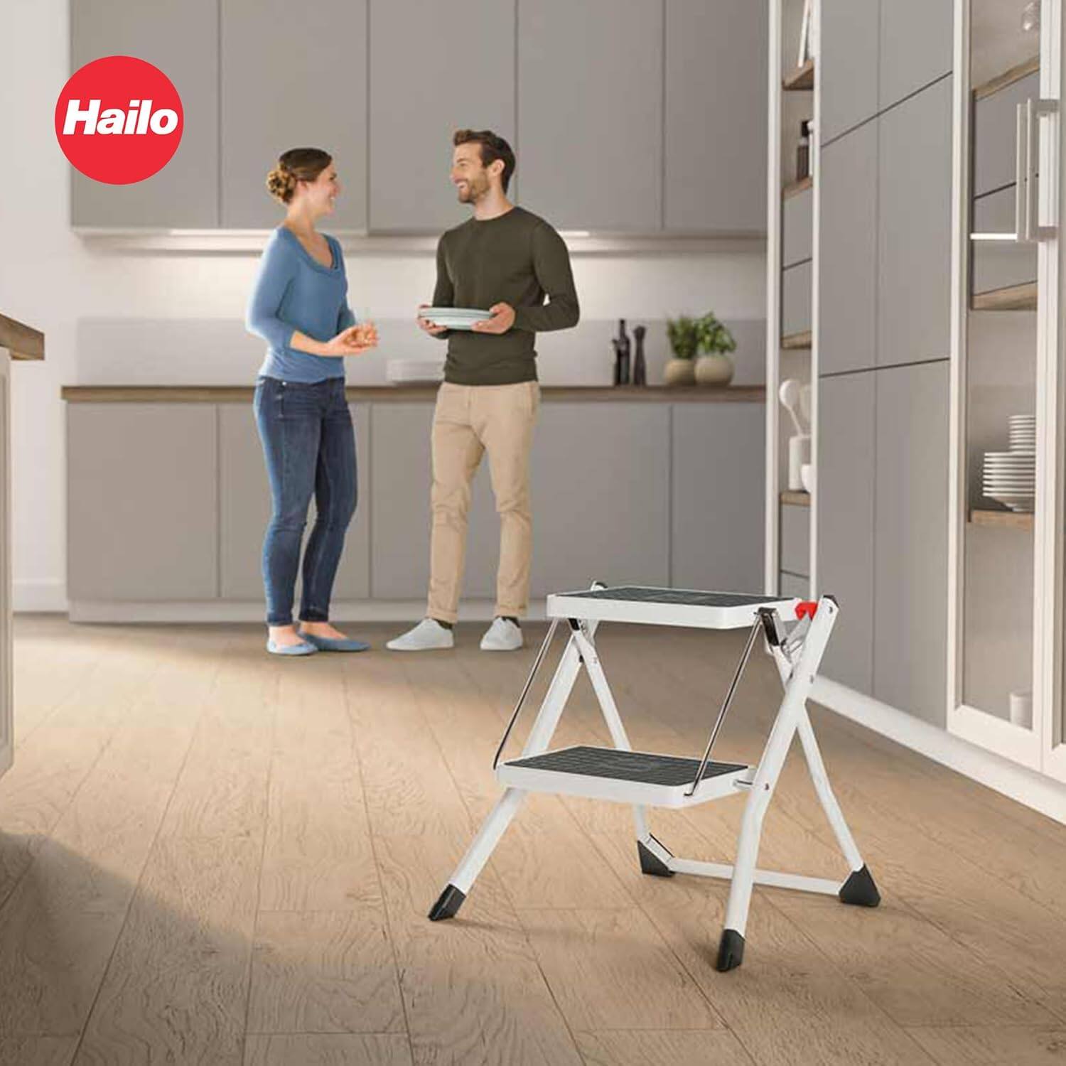 Hailo MK60 Mini Steel 2 Step Stool White MK60-WHT - Best Buy