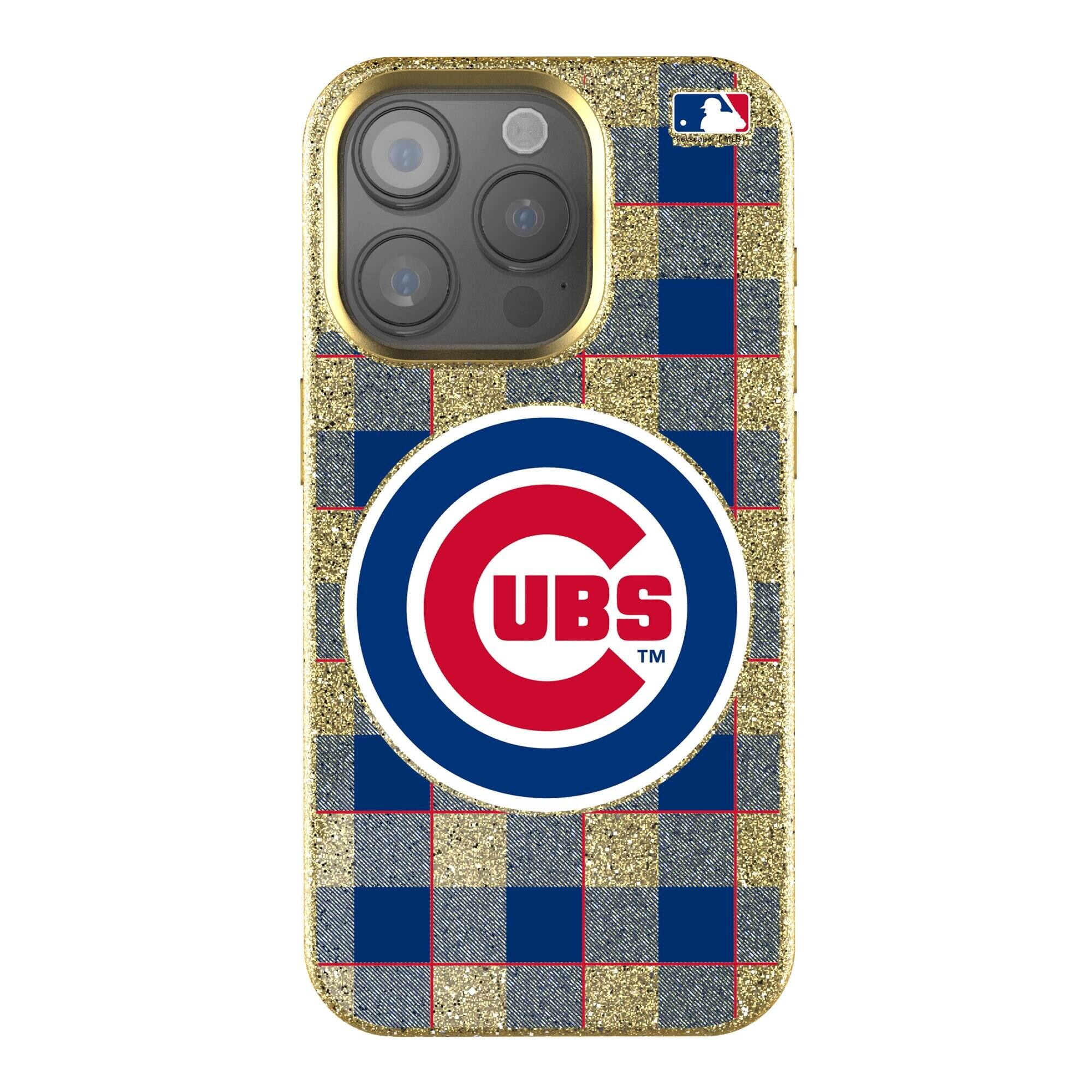 Keyscaper MLB Chicago Cubs Plaid Bling iPhone Case 15 Gold 202142798 ...