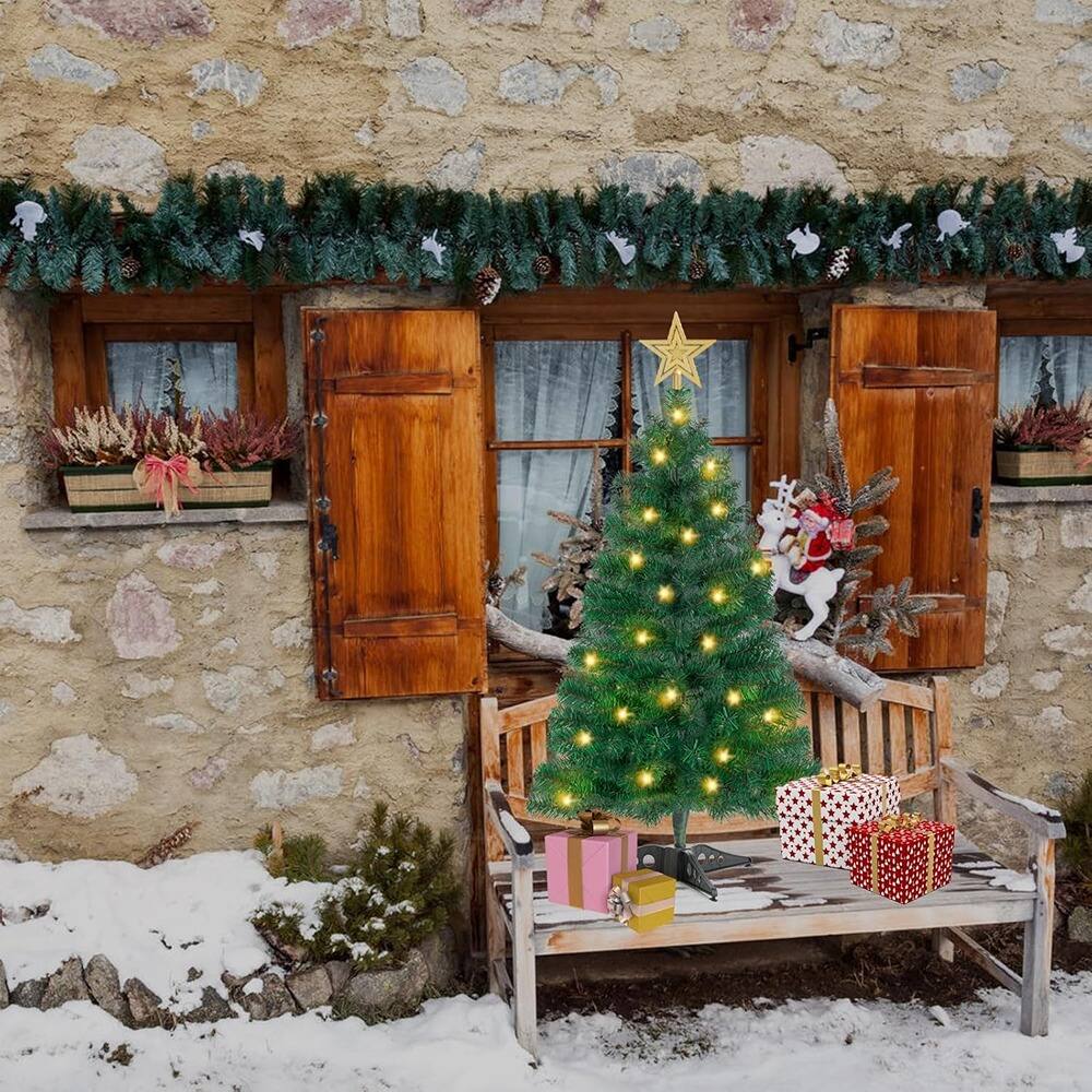 PARKER SLATER 3FT Artificial Christmas Tree – Lighted, Battery Operated ...