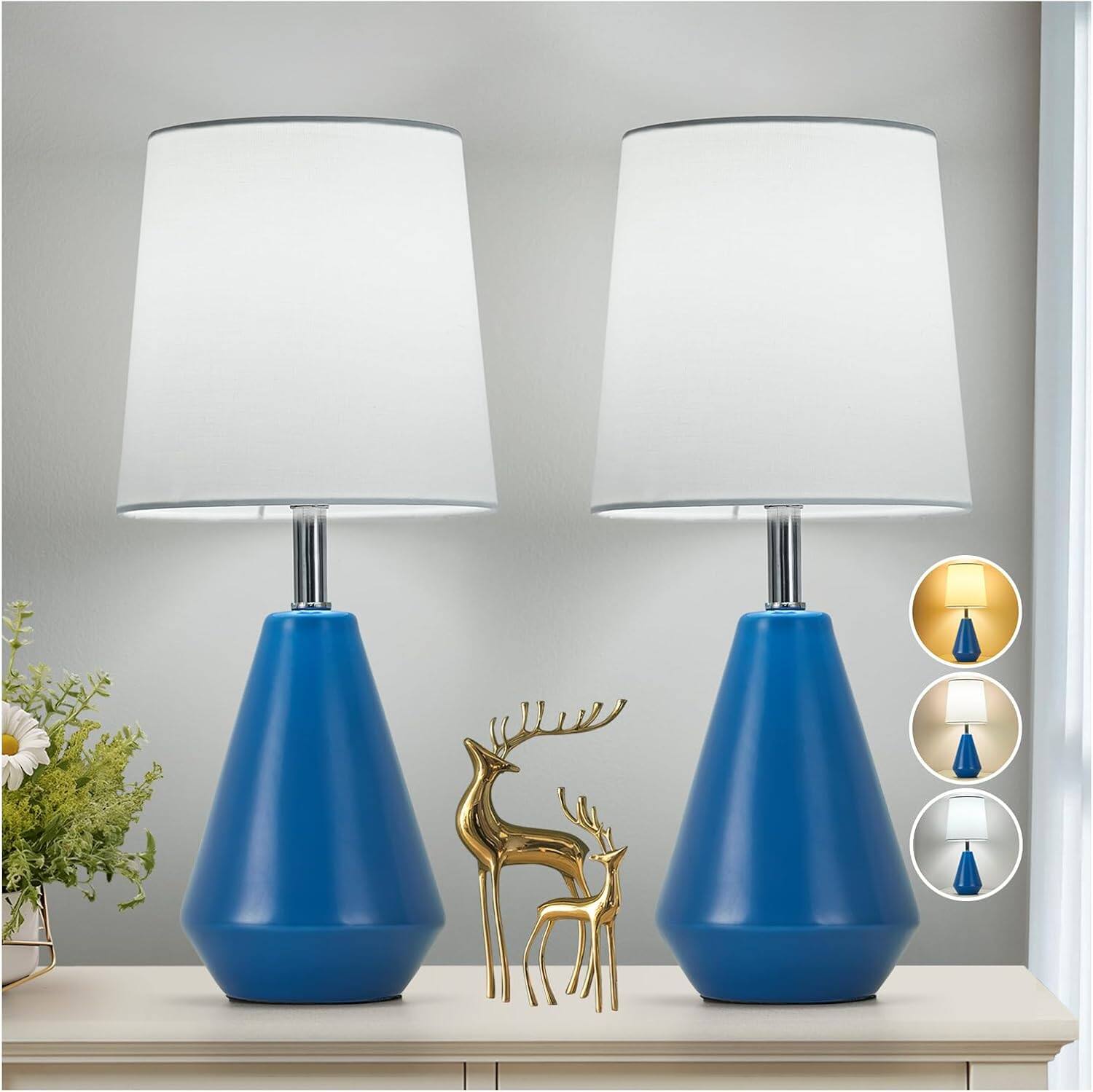 Stamp n Camp Bedside Table Lamp for Bedroom Reading Desk Lamp with 3 ...