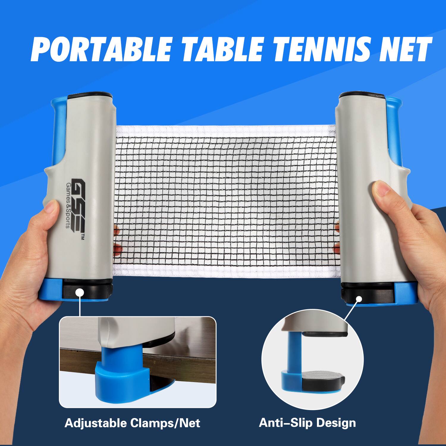 GSE Games & Sports Expert Adjustable Retractable Ping Pong Net & Post ...
