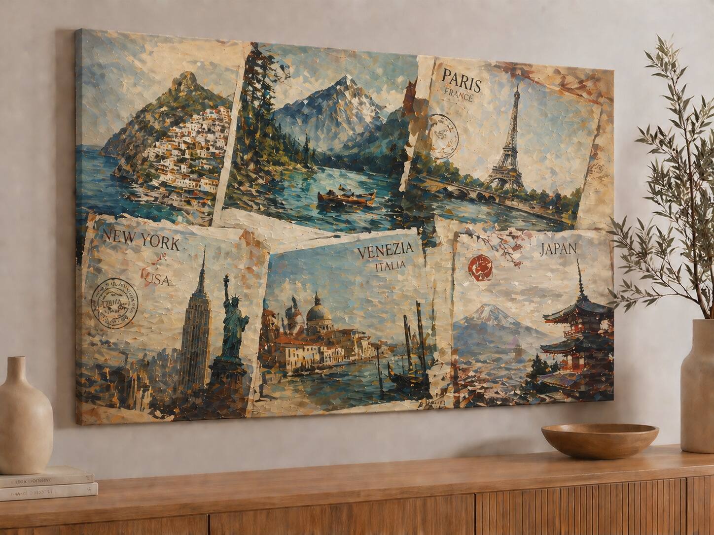 FC Design Large Canvas 24x36" Ready to Hang 24x36" Vintage Travel ...