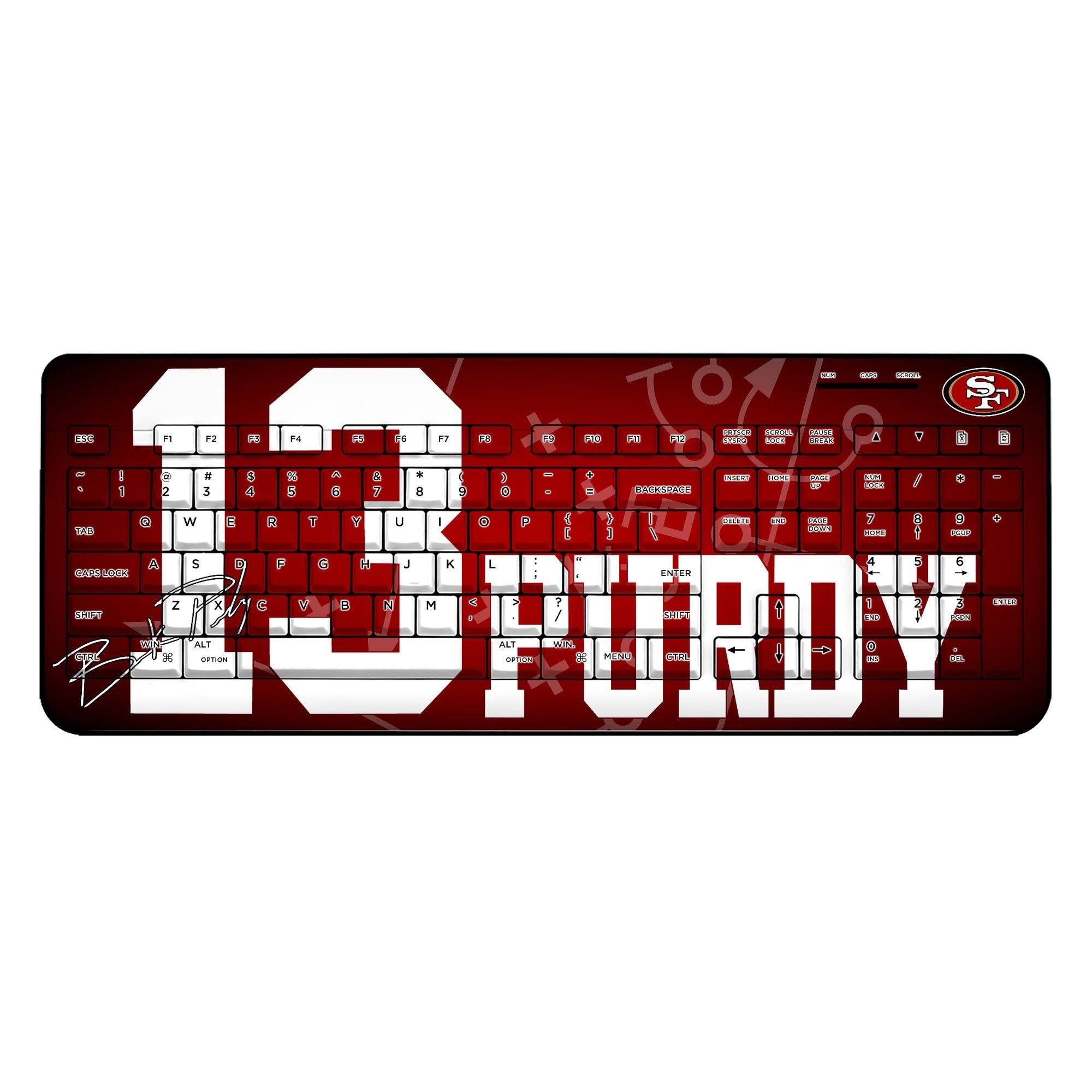 Keyscaper Brock Purdy San Francisco 49ers Wireless Keyboard Black ...