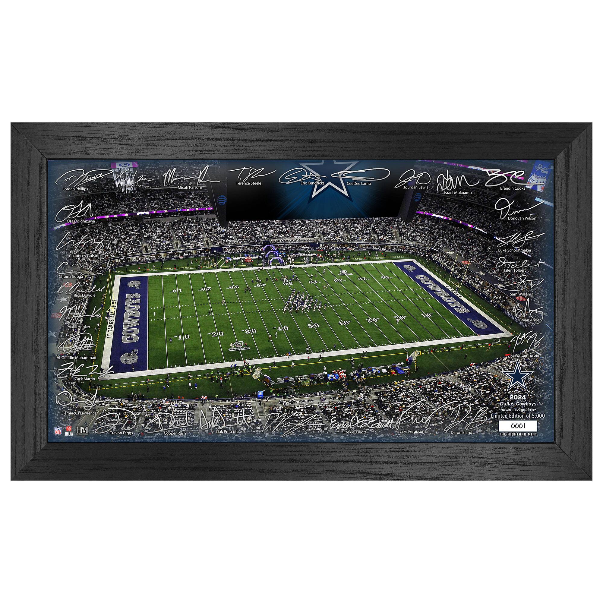 Highland Mint Dallas Cowboys 12" x 20" 2024 Signature Gridiron ...