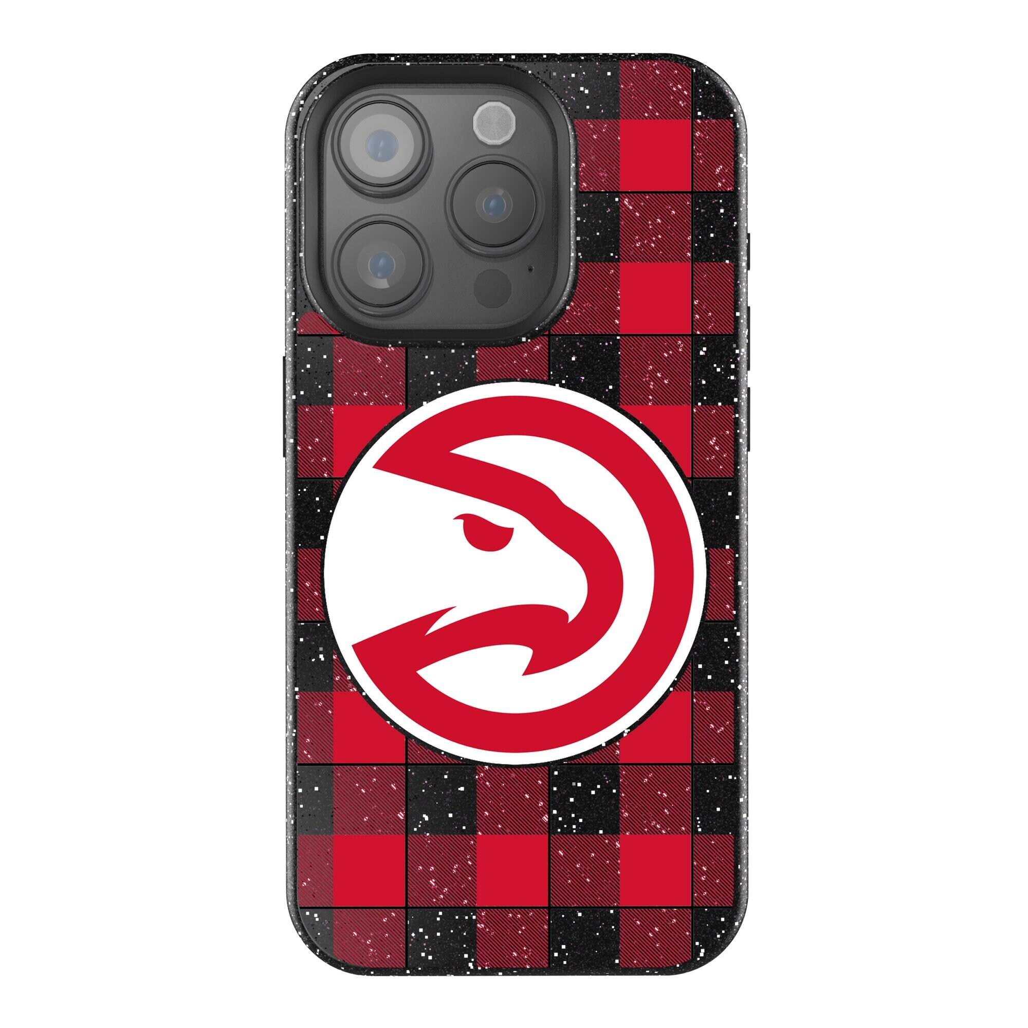 Keyscaper NBA Atlanta Hawks Plaid Bling iPhone Case 15 Black 202142727 ...