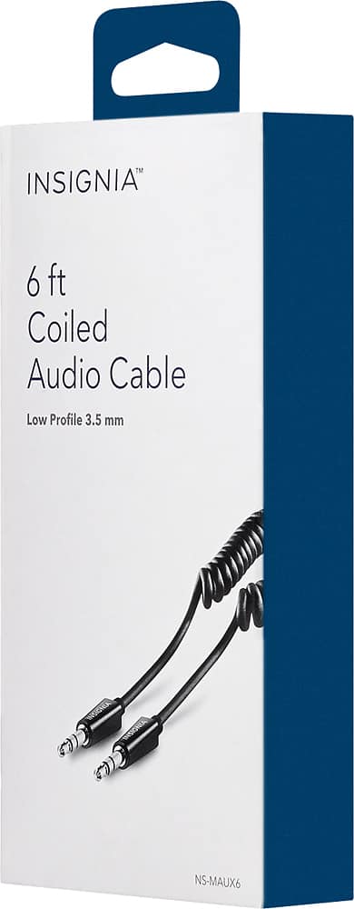 Customer Reviews: Insignia™ 6' Coiled Audio Cable Black NS-MAUX6 - Best Buy