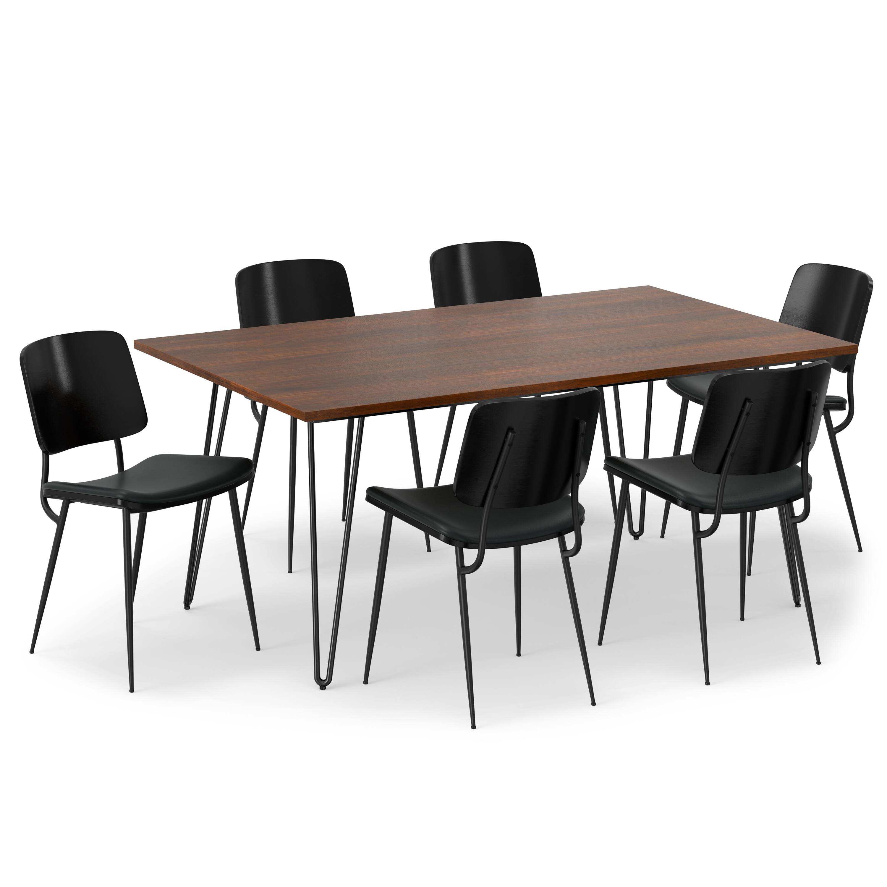 Simpli Home Hayley / Hunter 7 Piece Dining Set Black HL7DS001HNRBLWL ...