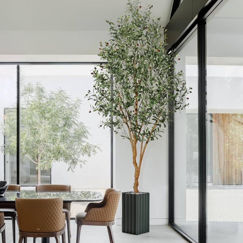 Maxxis Merch 8FT Faux Olive Tree, Fake Potted Olive Silk Tree ...