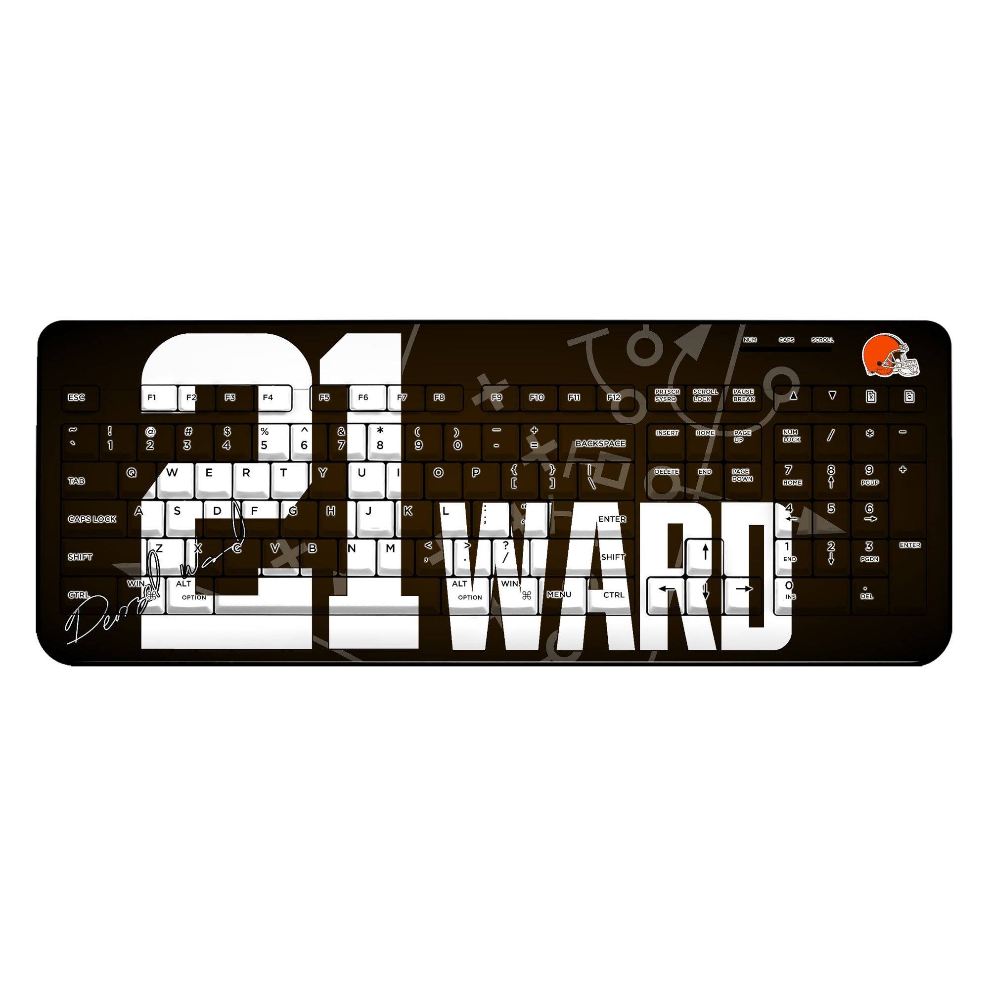 Keyscaper Denzel Ward Cleveland Browns Wireless Keyboard Black ...