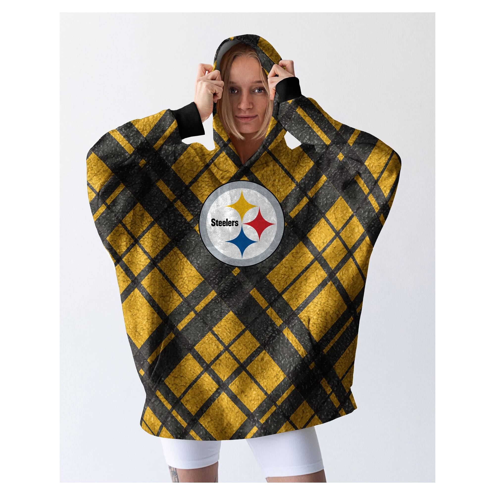 Pegasus Pittsburgh Steelers 34" x 34" Digital Dash Sherpa Hooded Fan ...