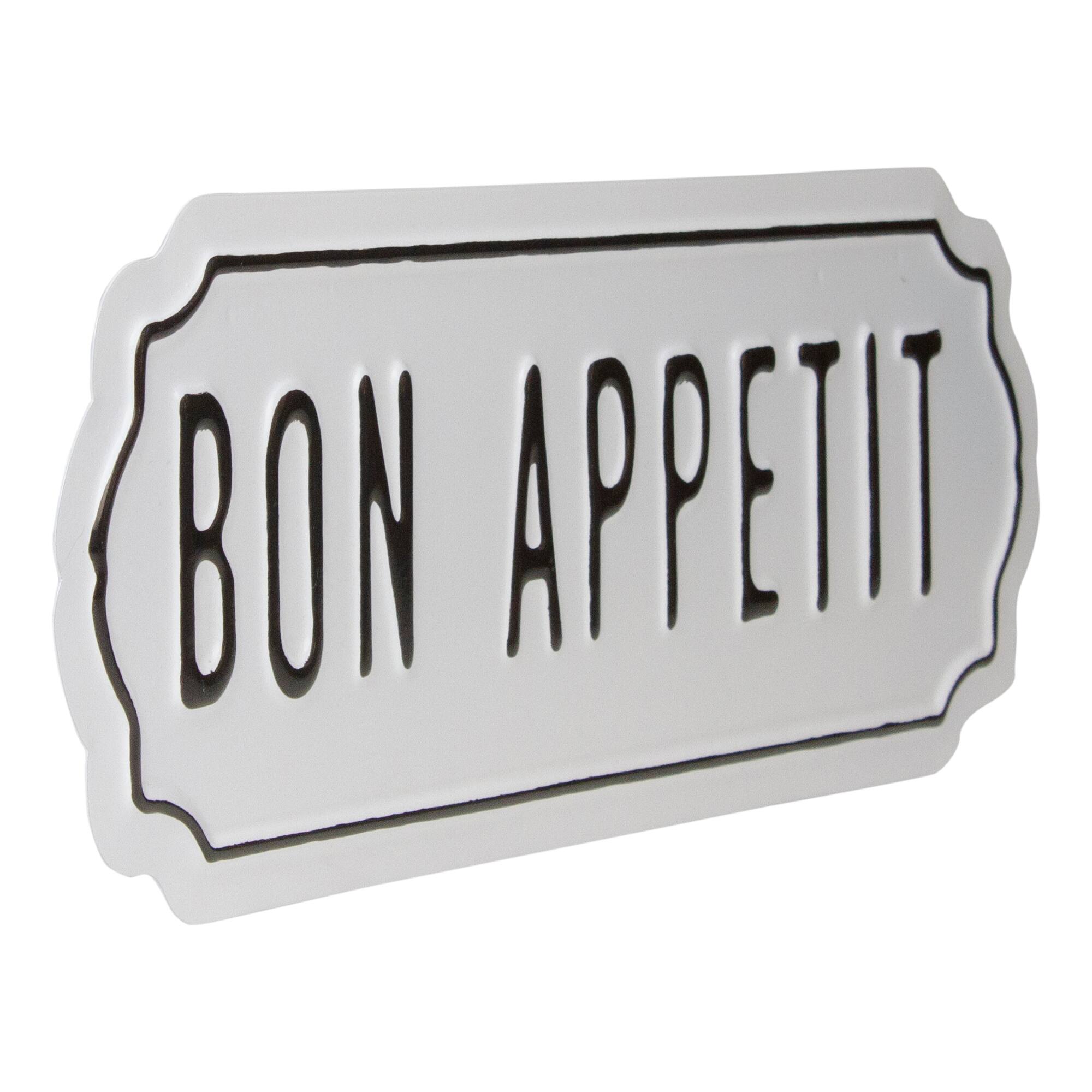 Northlight "Bon Appetit" Hanging Metal Wall Sign 14" White 34739318 ...