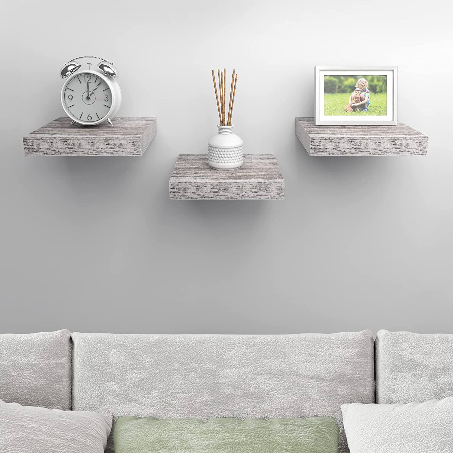 Sorbus Floating Shelves Square Mounted Display Ledge for Room Decor in ...