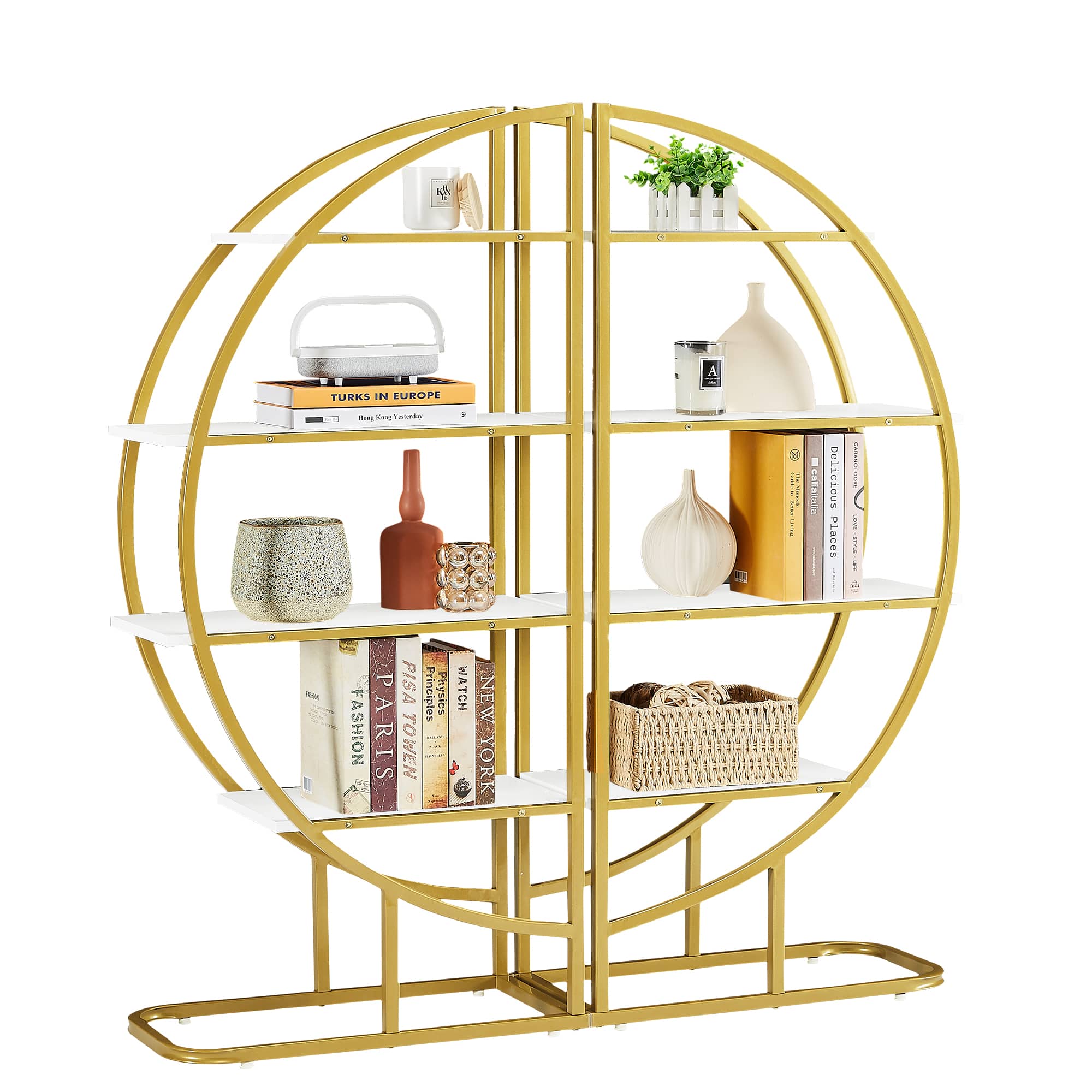 Round Ecooso - 4 Tiers Home Office Open Bookshelf, Shape, Different ...