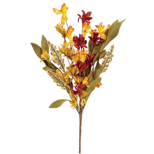 BreeBe Orange & Burgundy Wildflower Heather Pick 16" Orange, Burgundy ...