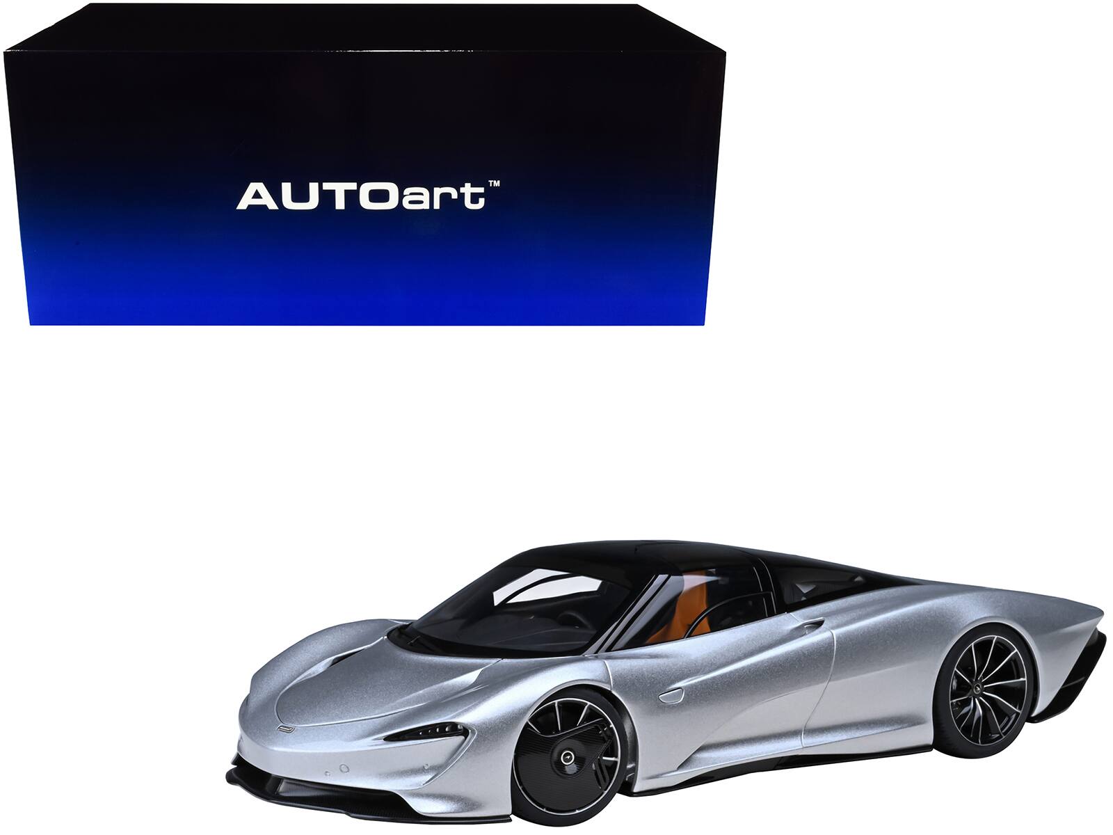 McLaren Speedtail Supernova Silver Metallic with Black Top and Suitcase ...