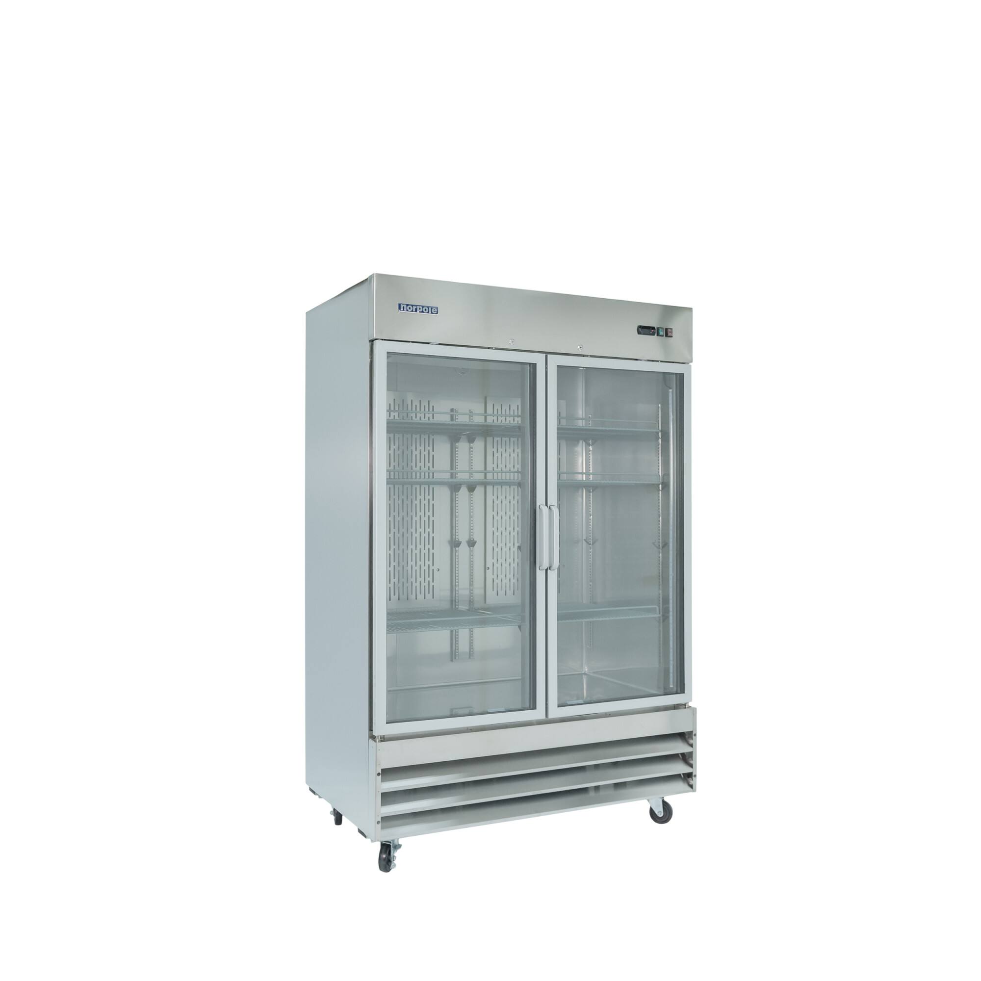 Magic Chef 54 in. W 48 cu. ft. 2 Glass Door Reach In Commercial ...