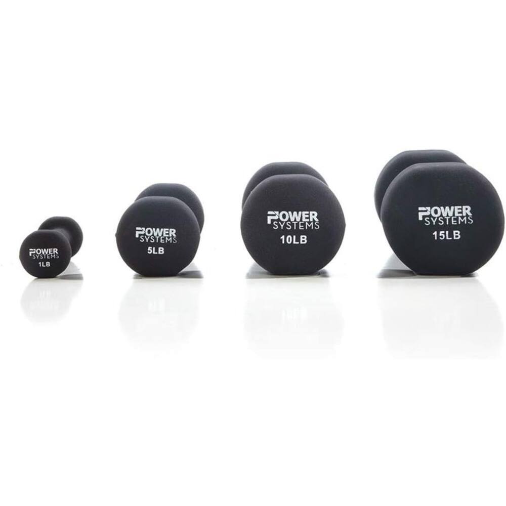 Power Systems 8 lbs Premium Neoprene Dumbbells Set, Pair of Hand ...